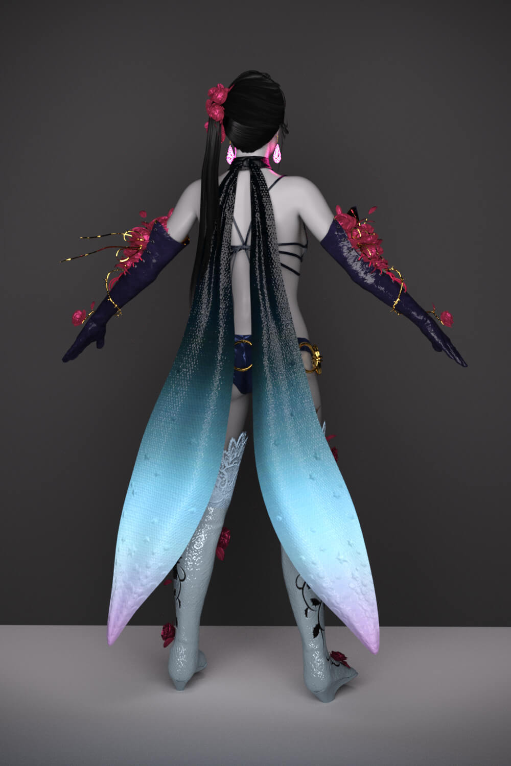 Tekken Butterfly Roses Outfit for G8F - Free Daz Content by kemel