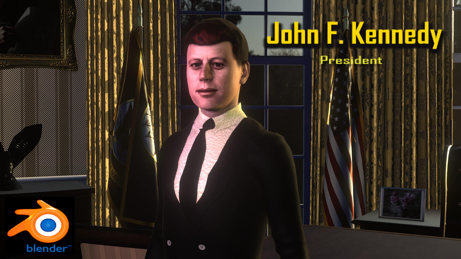 John F Kennedy - President 3D Model by kenkat