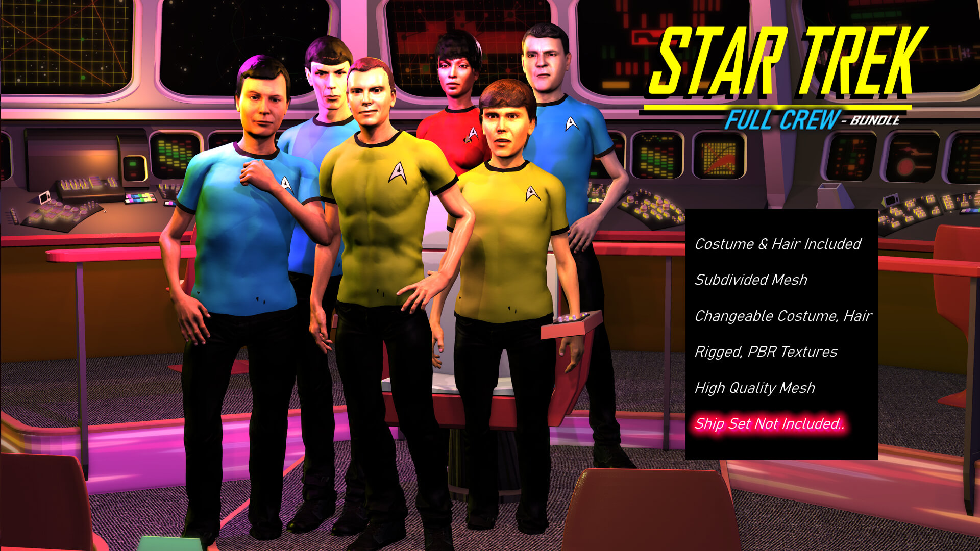 Star Trek - Full Crew 3D Model by kenkat