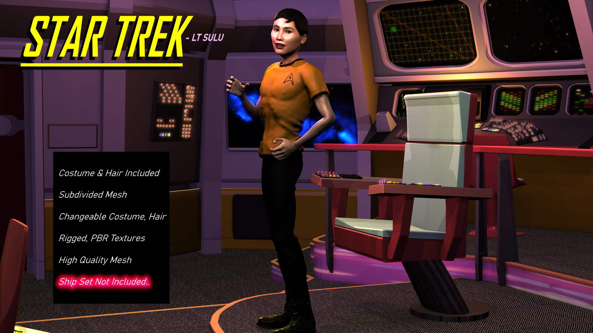 Star Trek - Lt Sulu 3D Model by kenkat