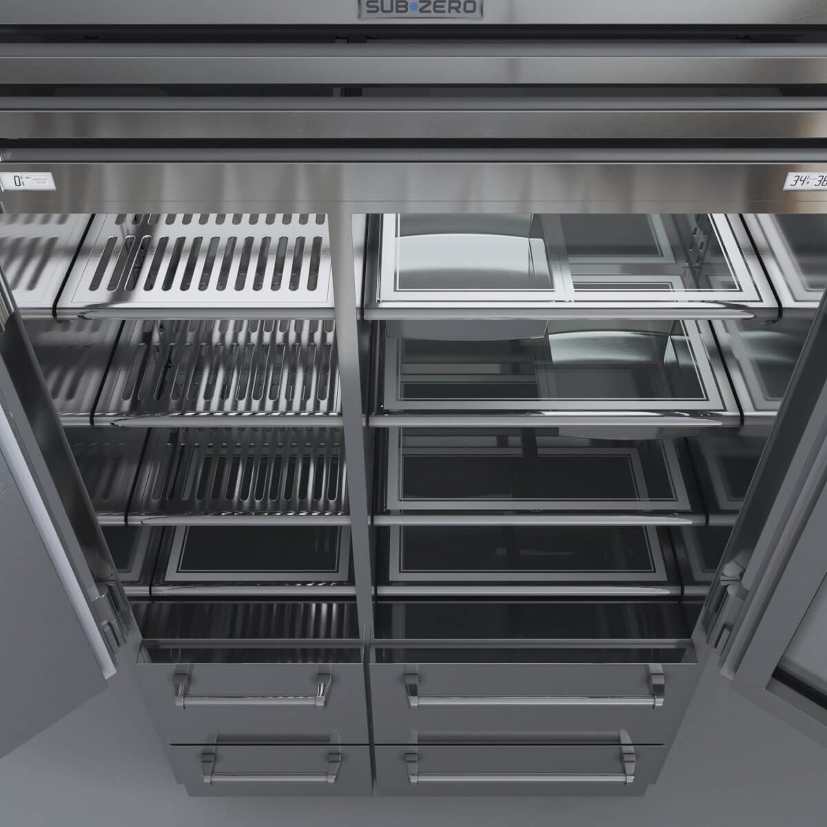 SubZero PRO 4850 Refrigerator- Freezer - With Interior 3D Model by ...