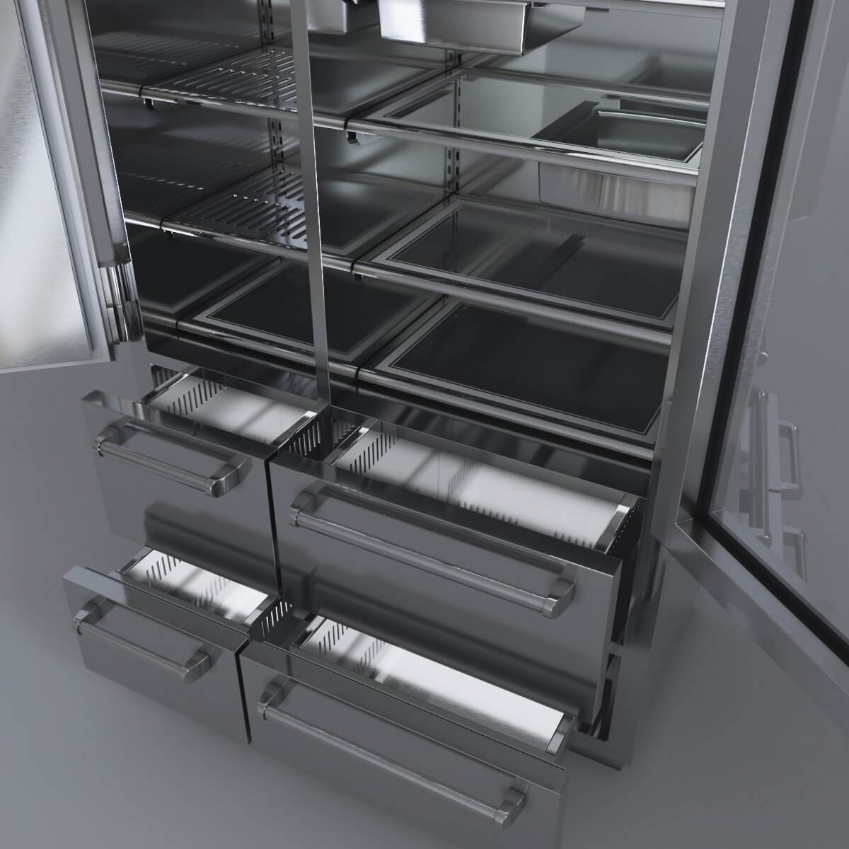 SubZero PRO 4850 Refrigerator- Freezer - With Interior 3D Model by ...