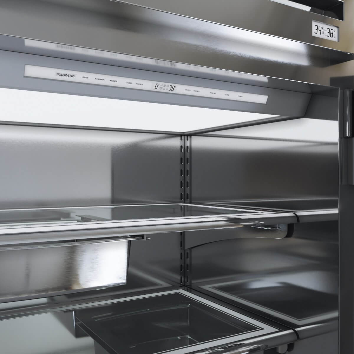 SubZero PRO 4850 Refrigerator- Freezer - With Interior 3D Model by ...