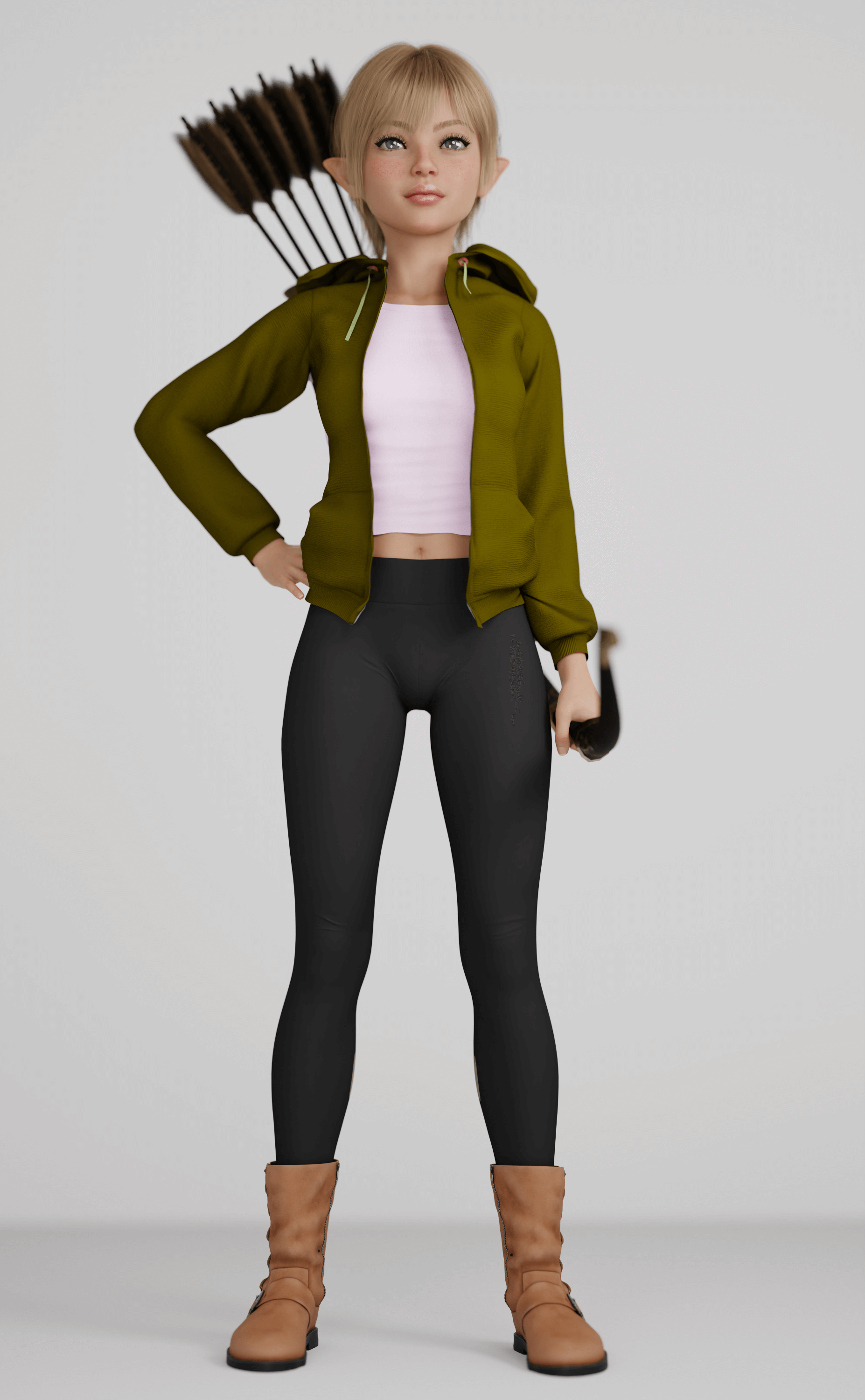 Character Design 3D Render, Digital Art by kermudgen