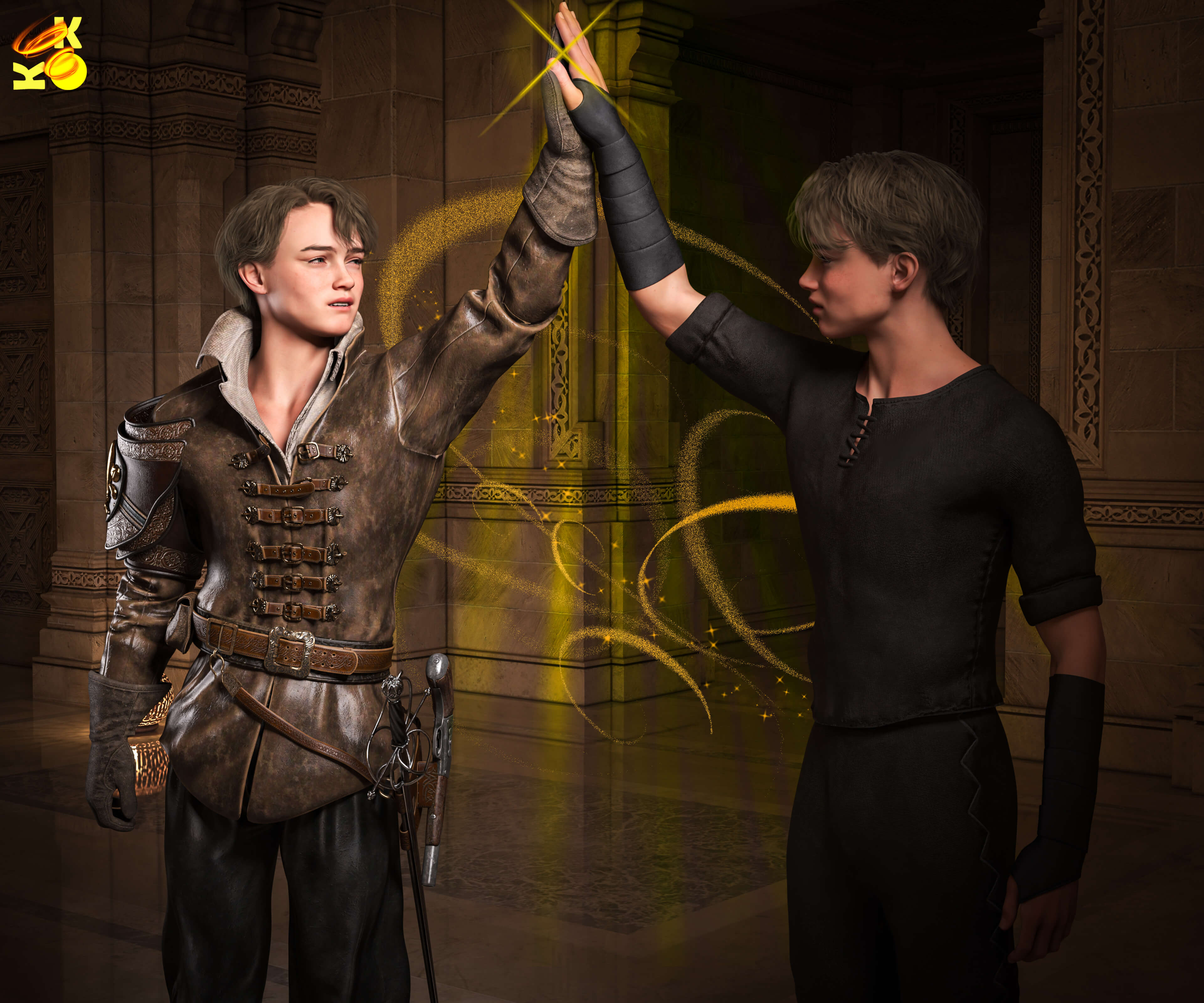 Prince and Pauper 3D Render, Digital Art by Kev914