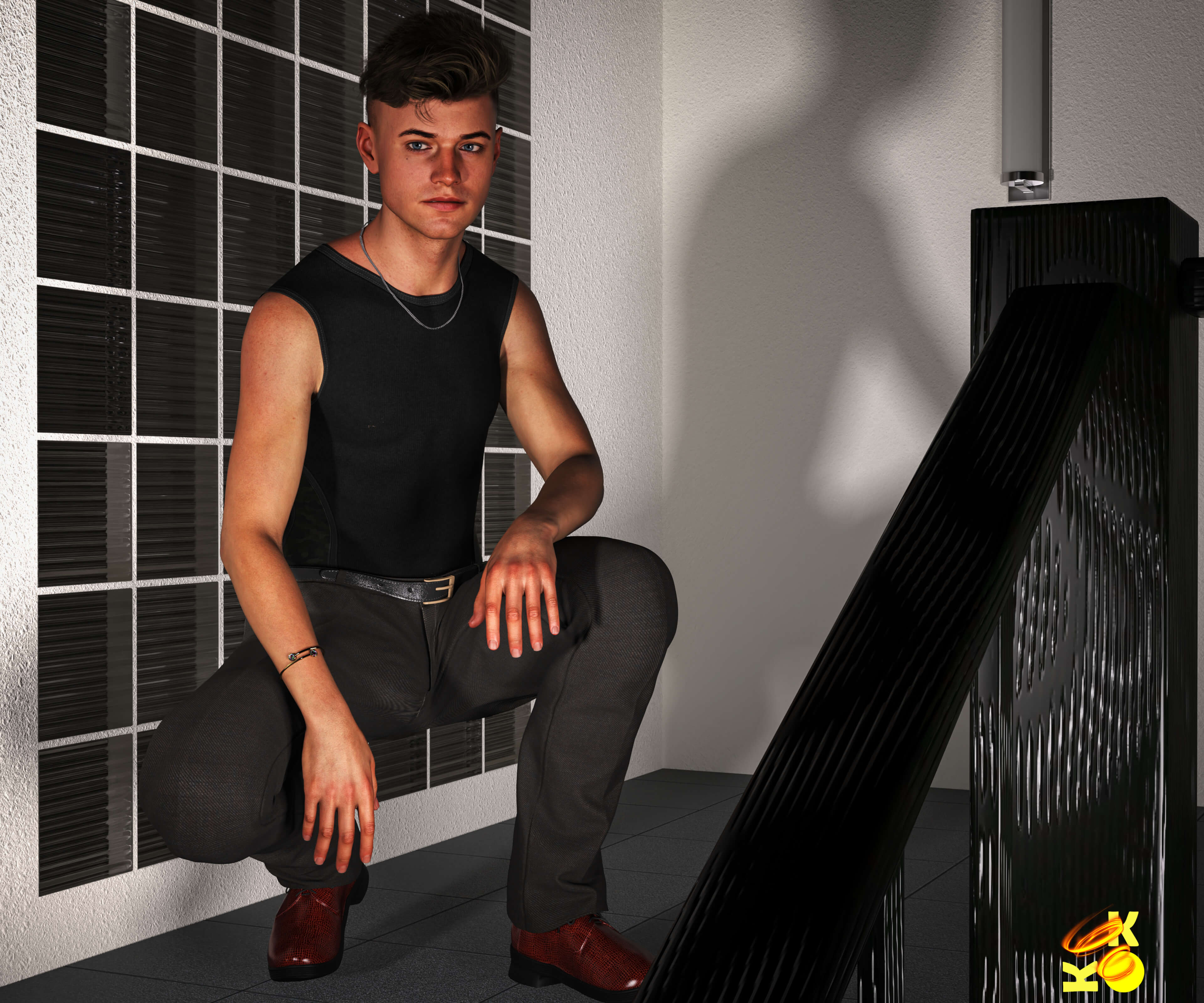 Wall Shadows 3D Render, Digital Art by Kev914