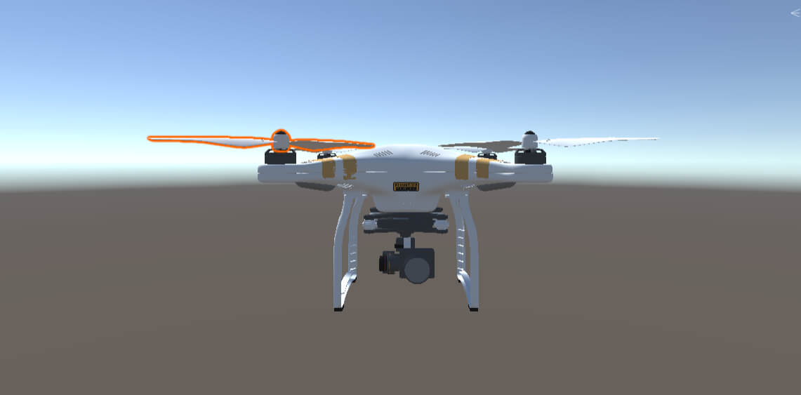 White Four-Rotor Drone 3D Model by keywordspycs