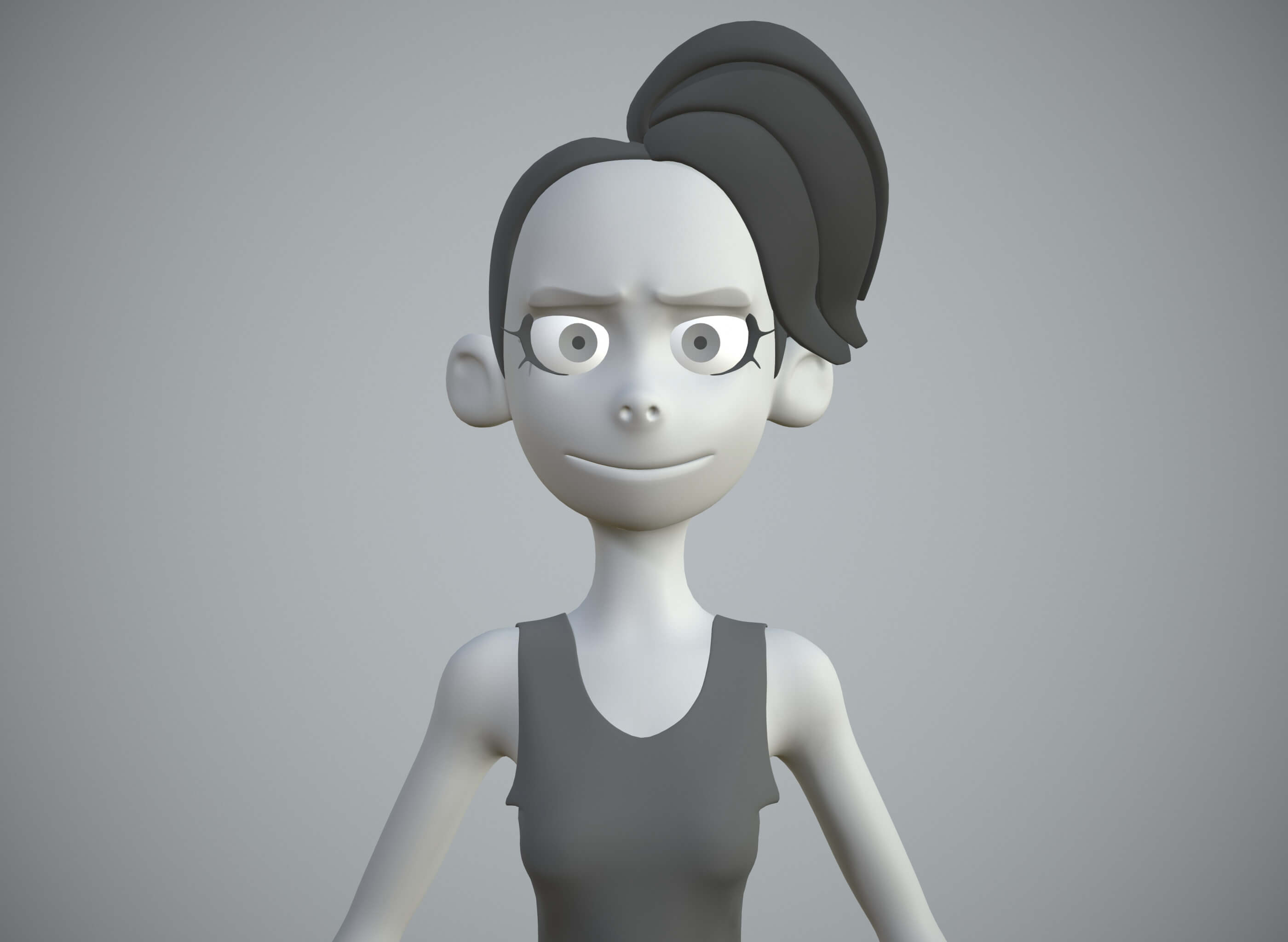 Cartoon Female Character - 3D Model by kgcreeper