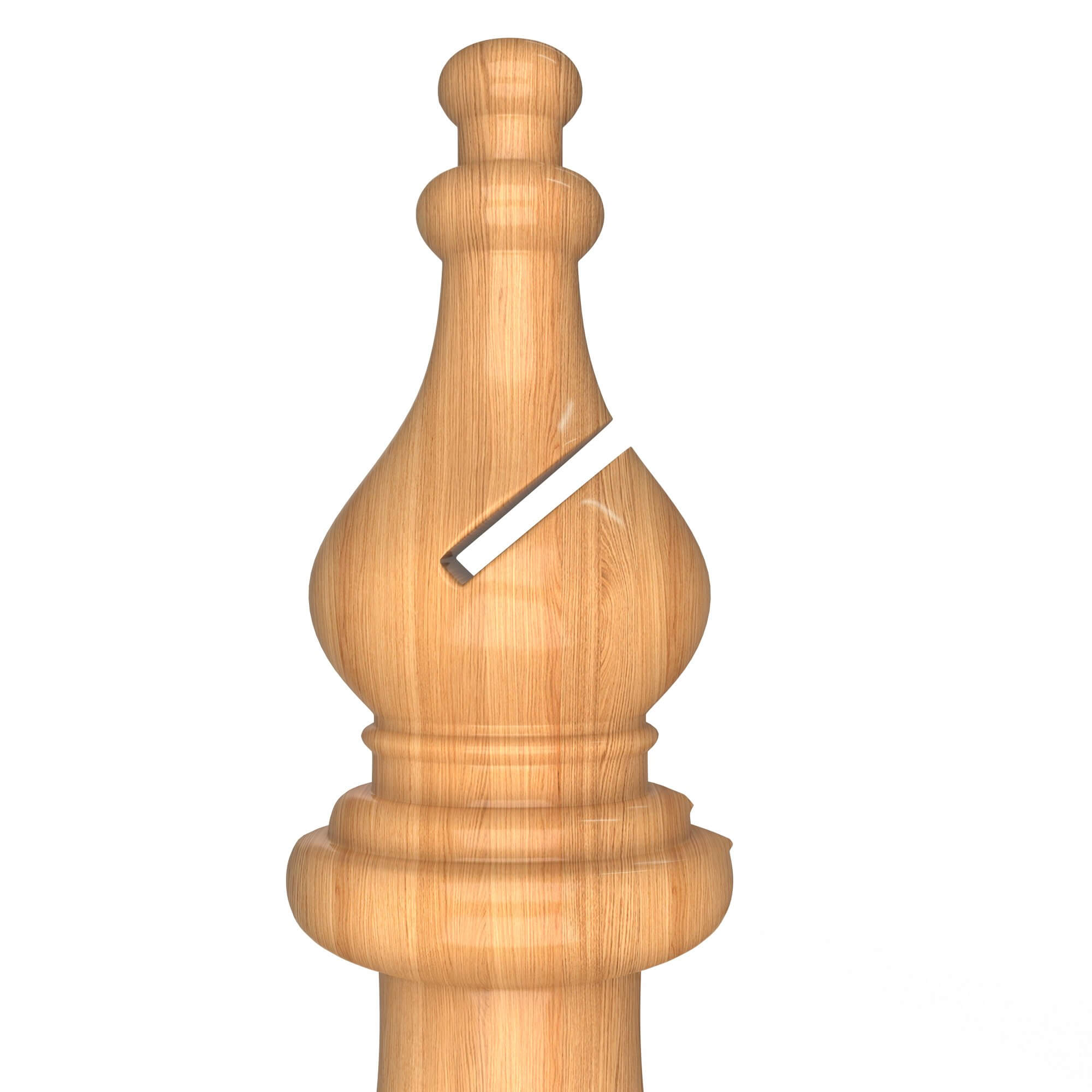 Wooden Chess Bishop - 3D Model by KhaganFX