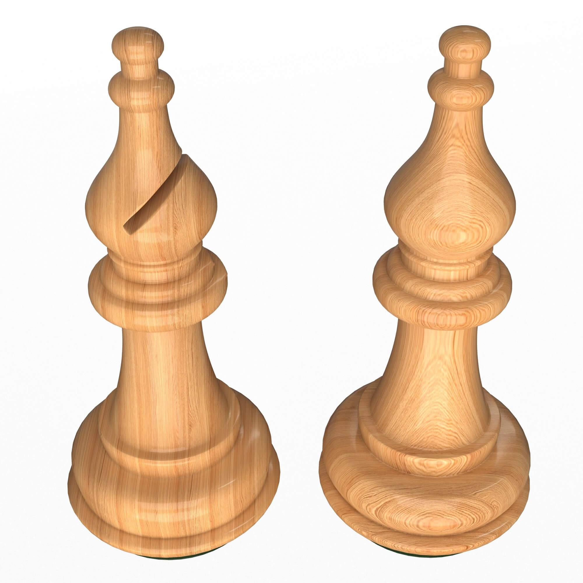 Wooden Chess Bishop - 3D Model by KhaganFX