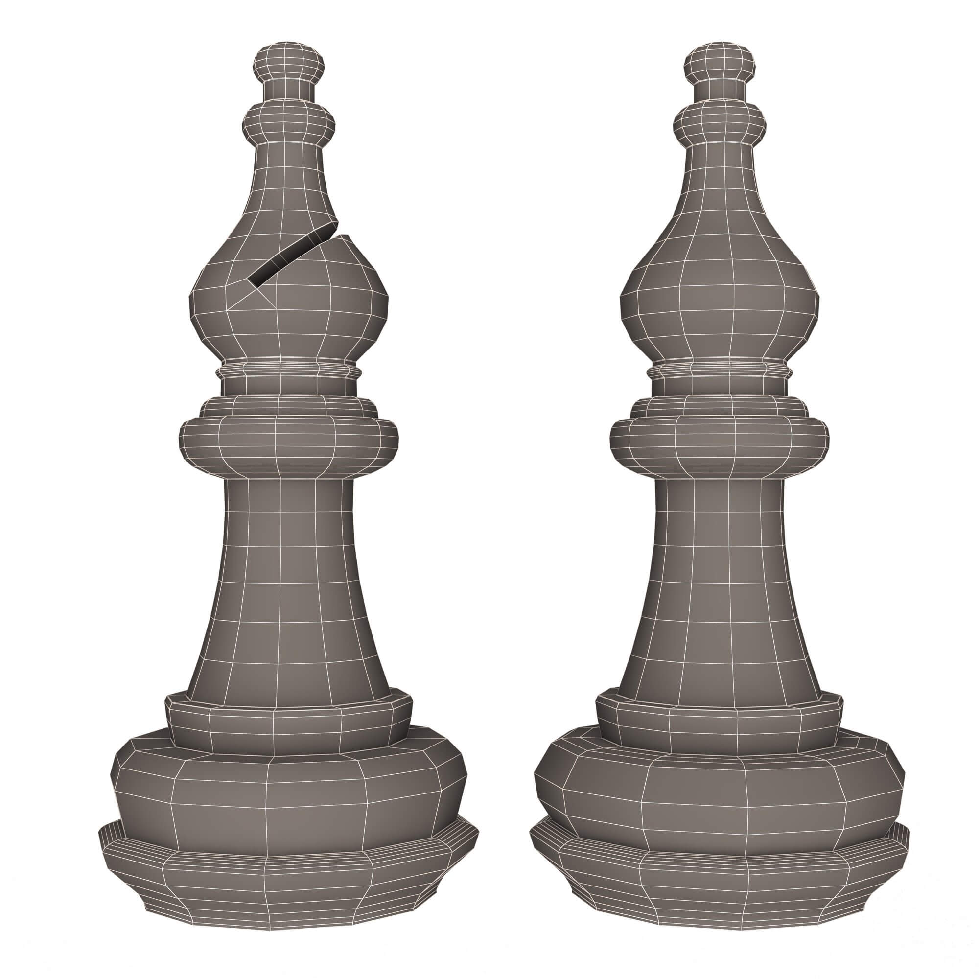 Wooden Chess Bishop - 3D Model by KhaganFX
