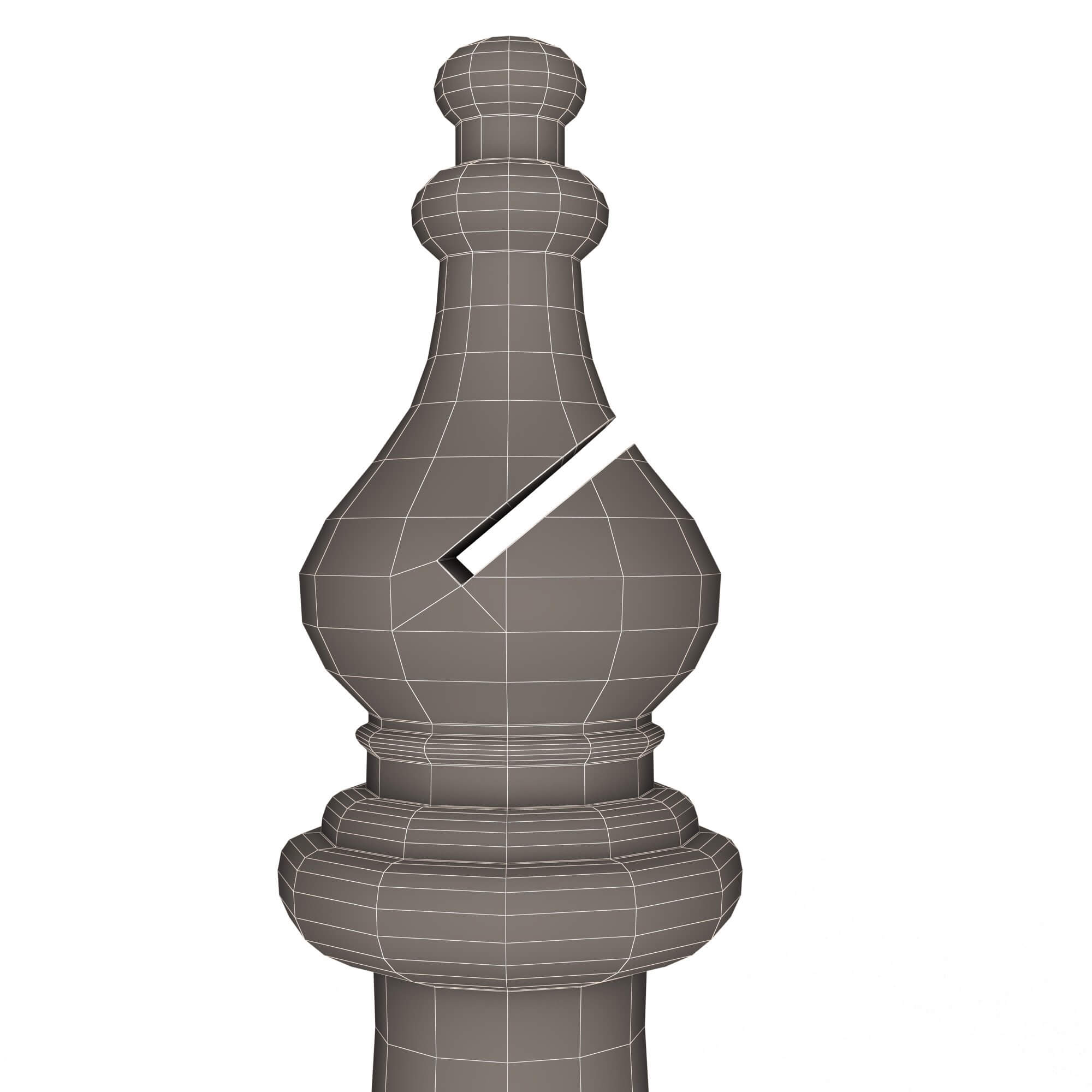 Wooden Chess Bishop - 3D Model by KhaganFX