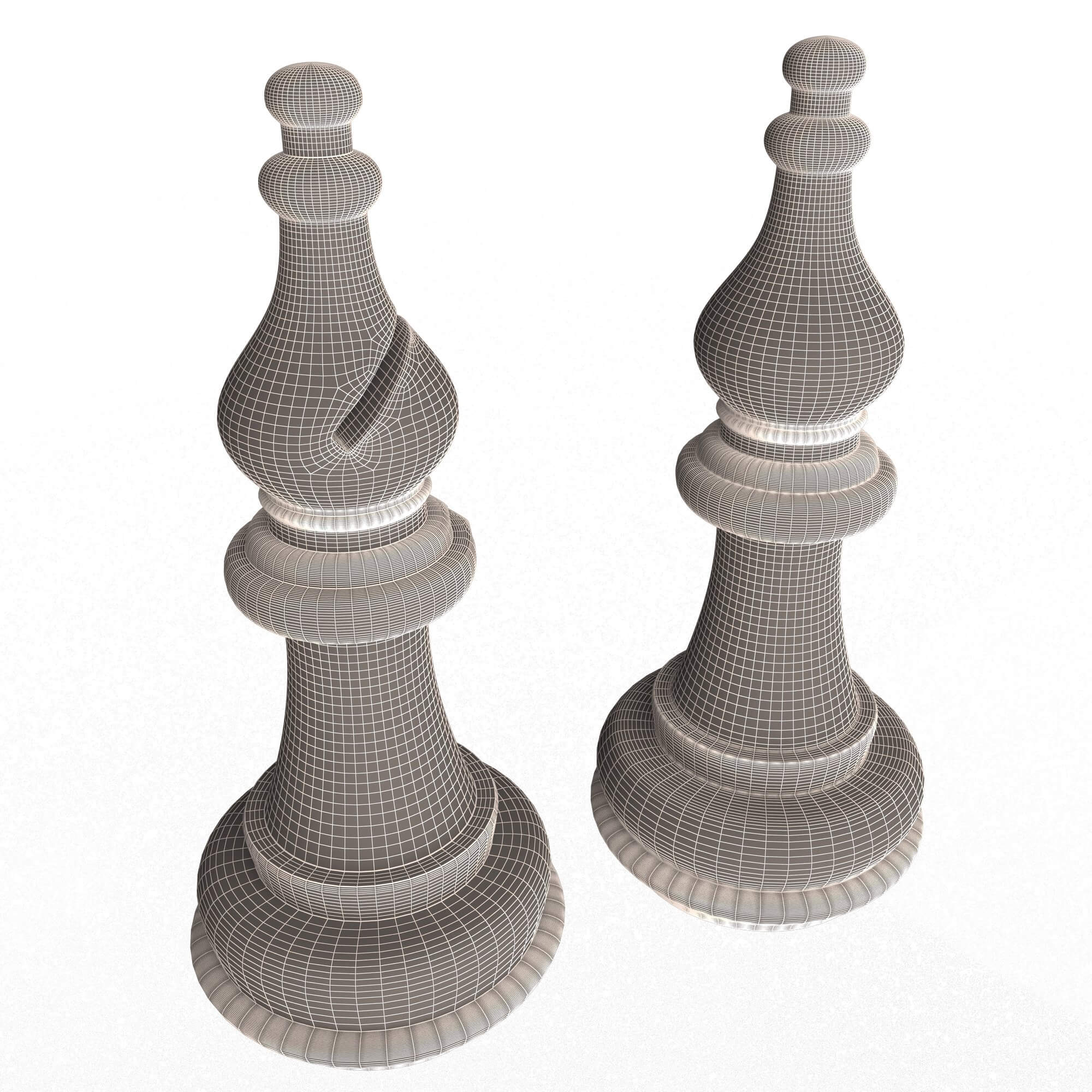 Wooden Chess Bishop - 3D Model by KhaganFX