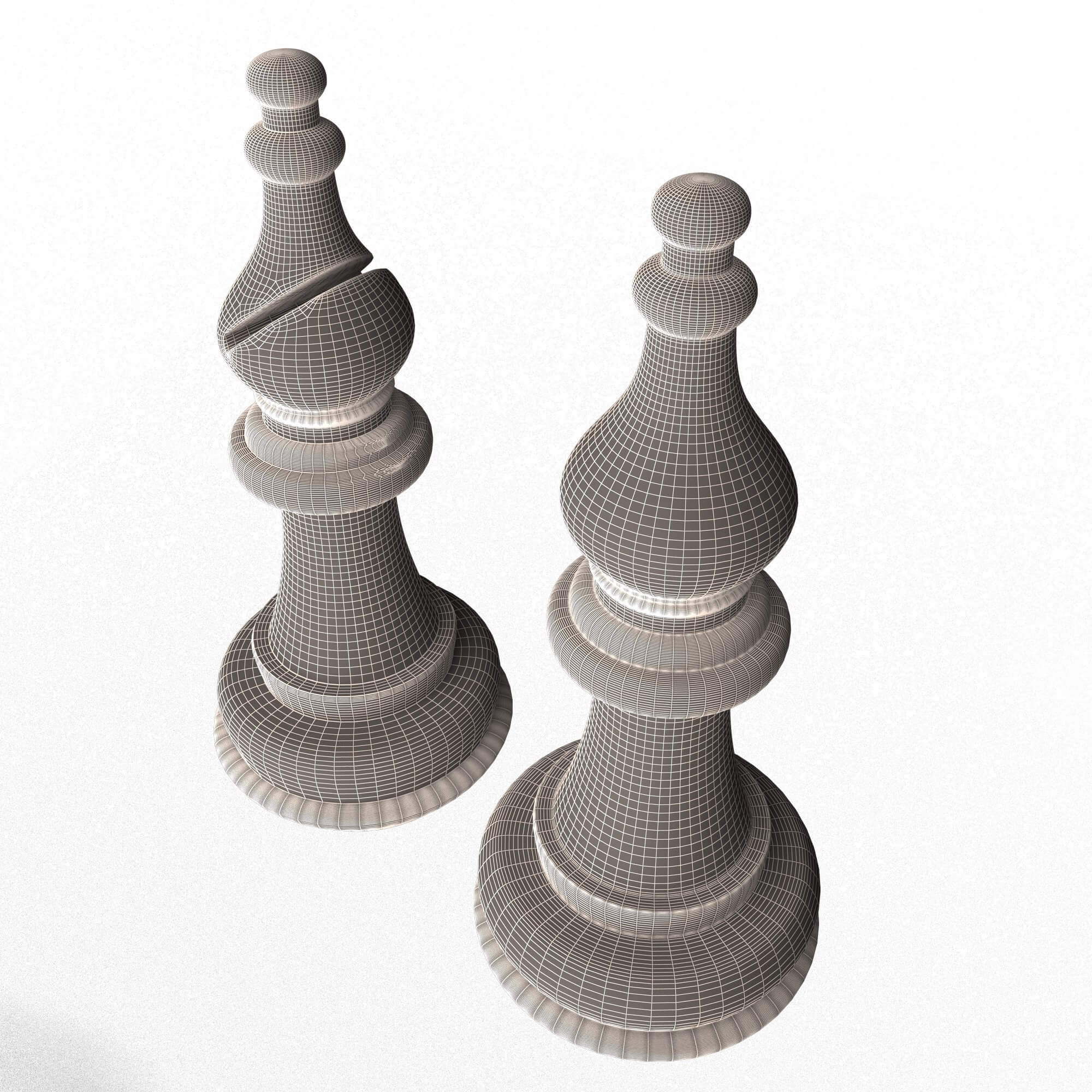 Wooden Chess Bishop - 3D Model by KhaganFX