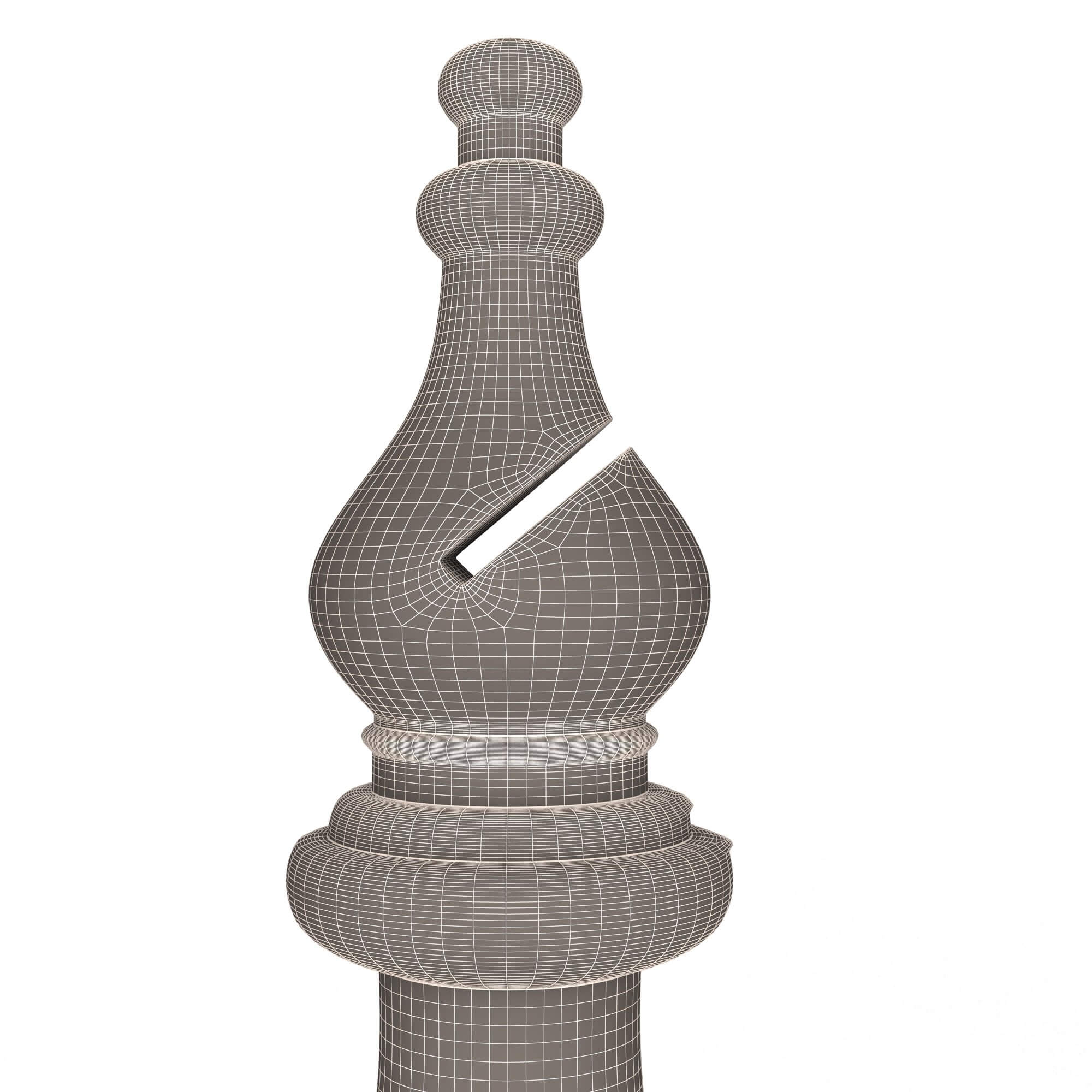 Wooden Chess Bishop - 3D Model by KhaganFX