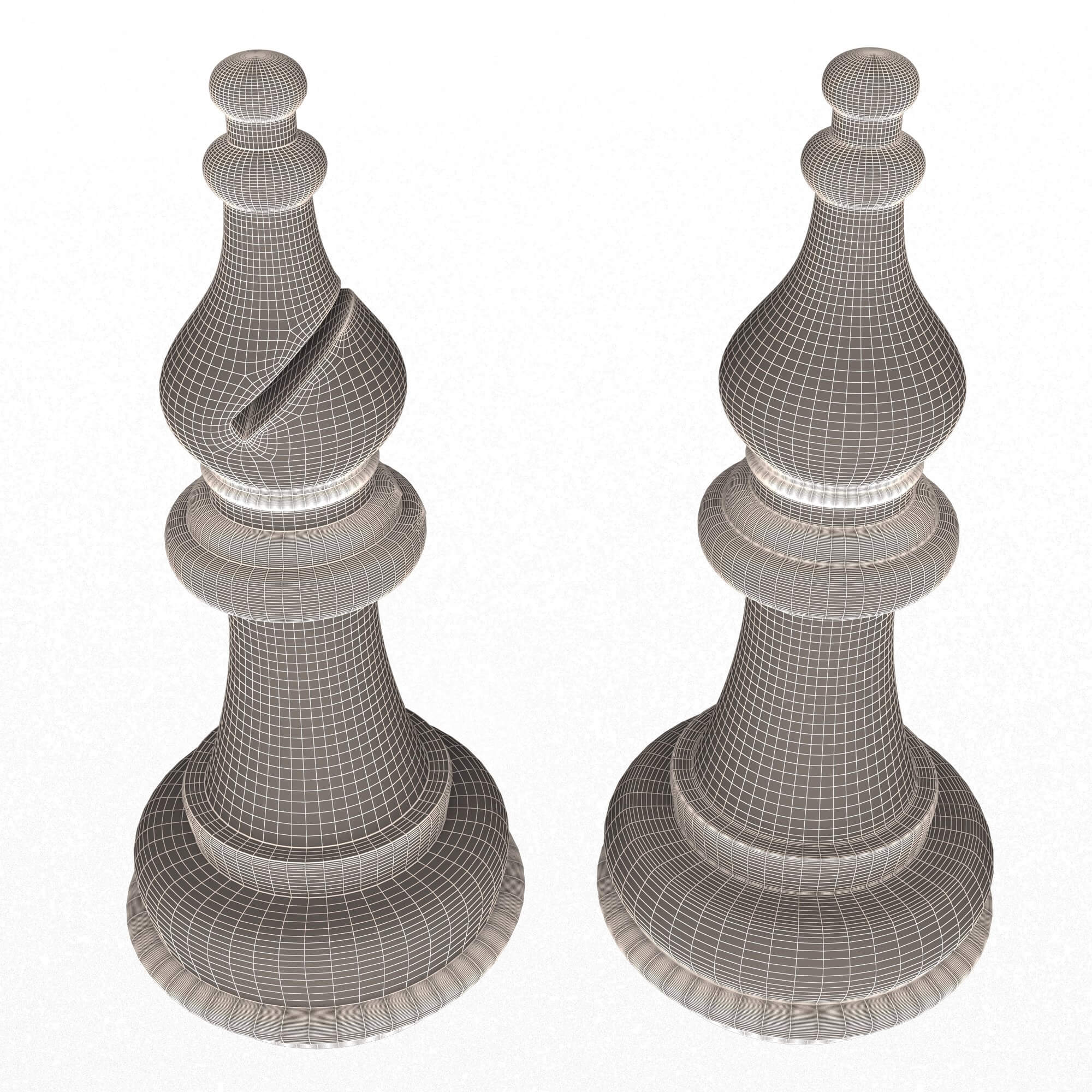 Wooden Chess Bishop - 3D Model by KhaganFX