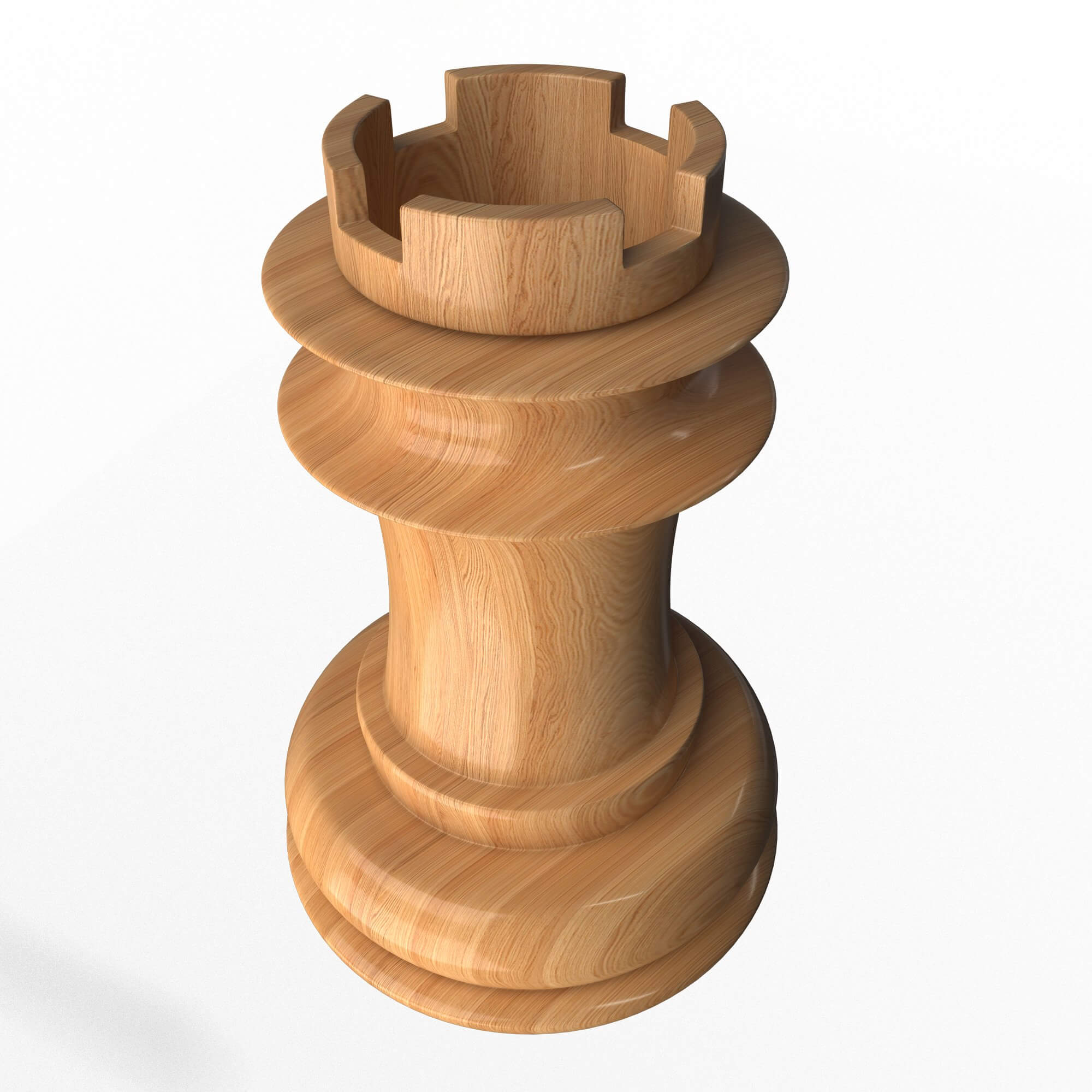 Wooden Chess Rook - 3D Model by KhaganFX