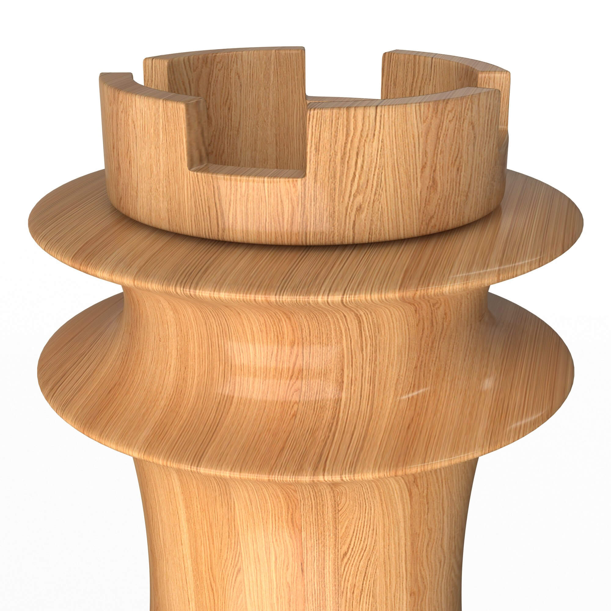 Wooden Chess Rook - 3D Model by KhaganFX