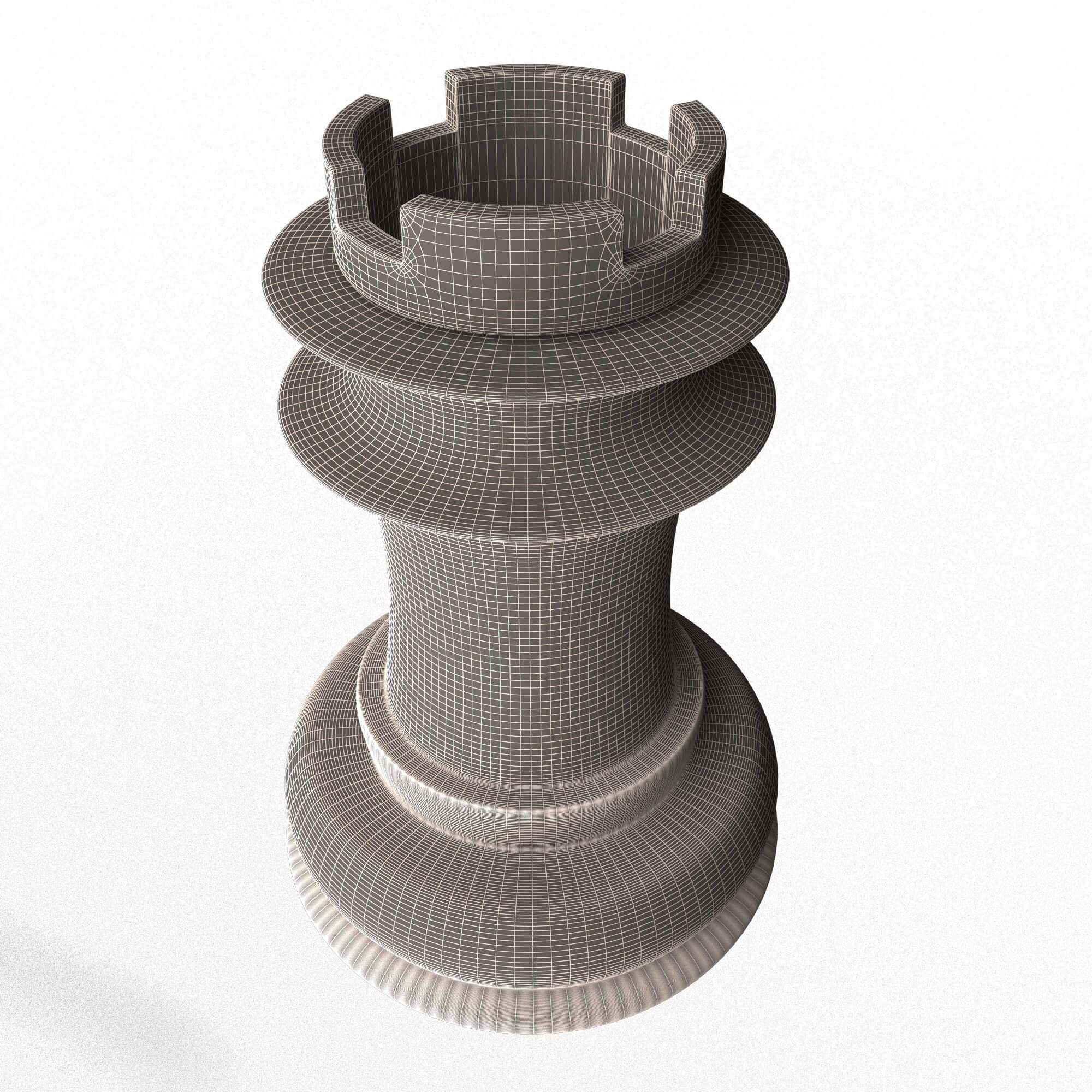 Wooden Chess Rook - 3D Model by KhaganFX