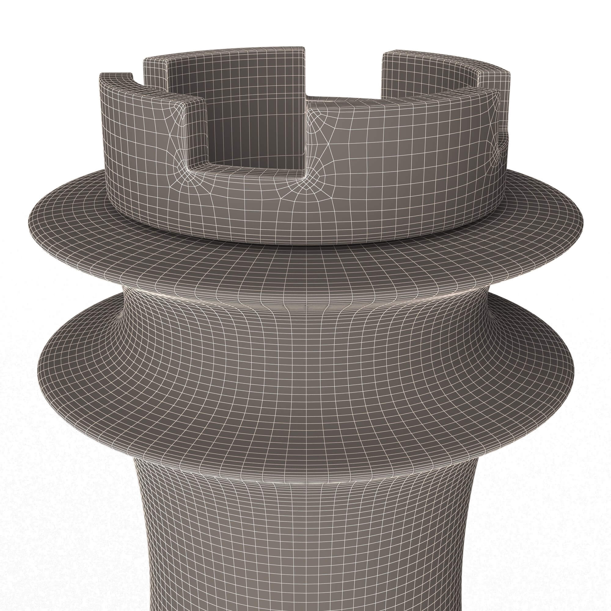 Wooden Chess Rook - 3D Model by KhaganFX