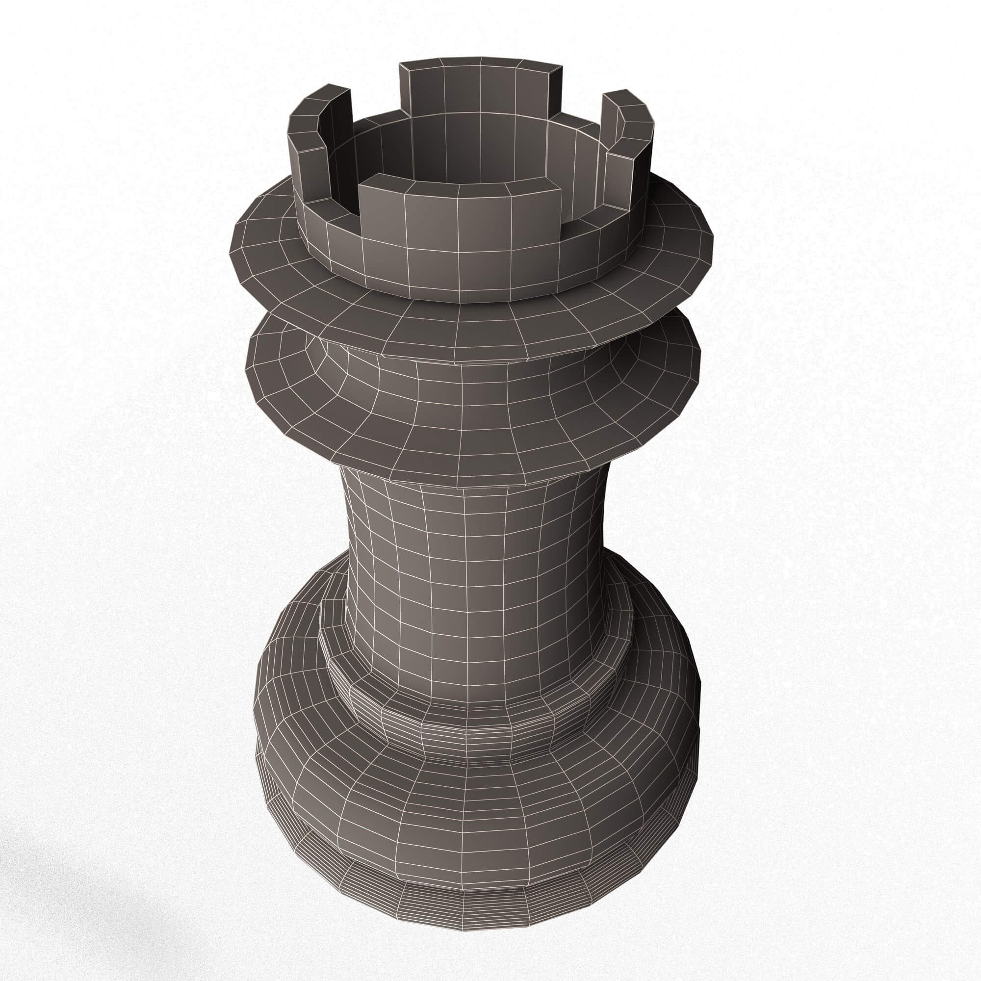 Wooden Chess Rook - 3D Model by KhaganFX