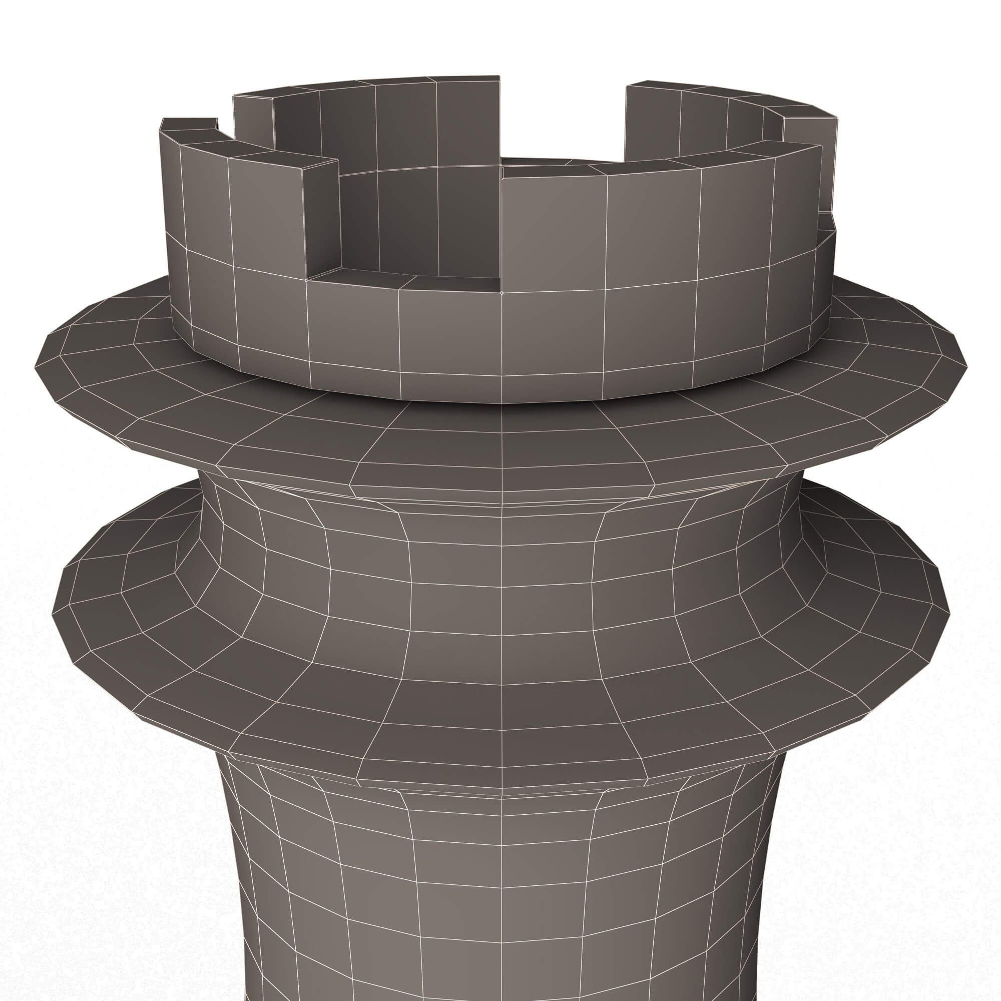 Wooden Chess Rook - 3D Model by KhaganFX