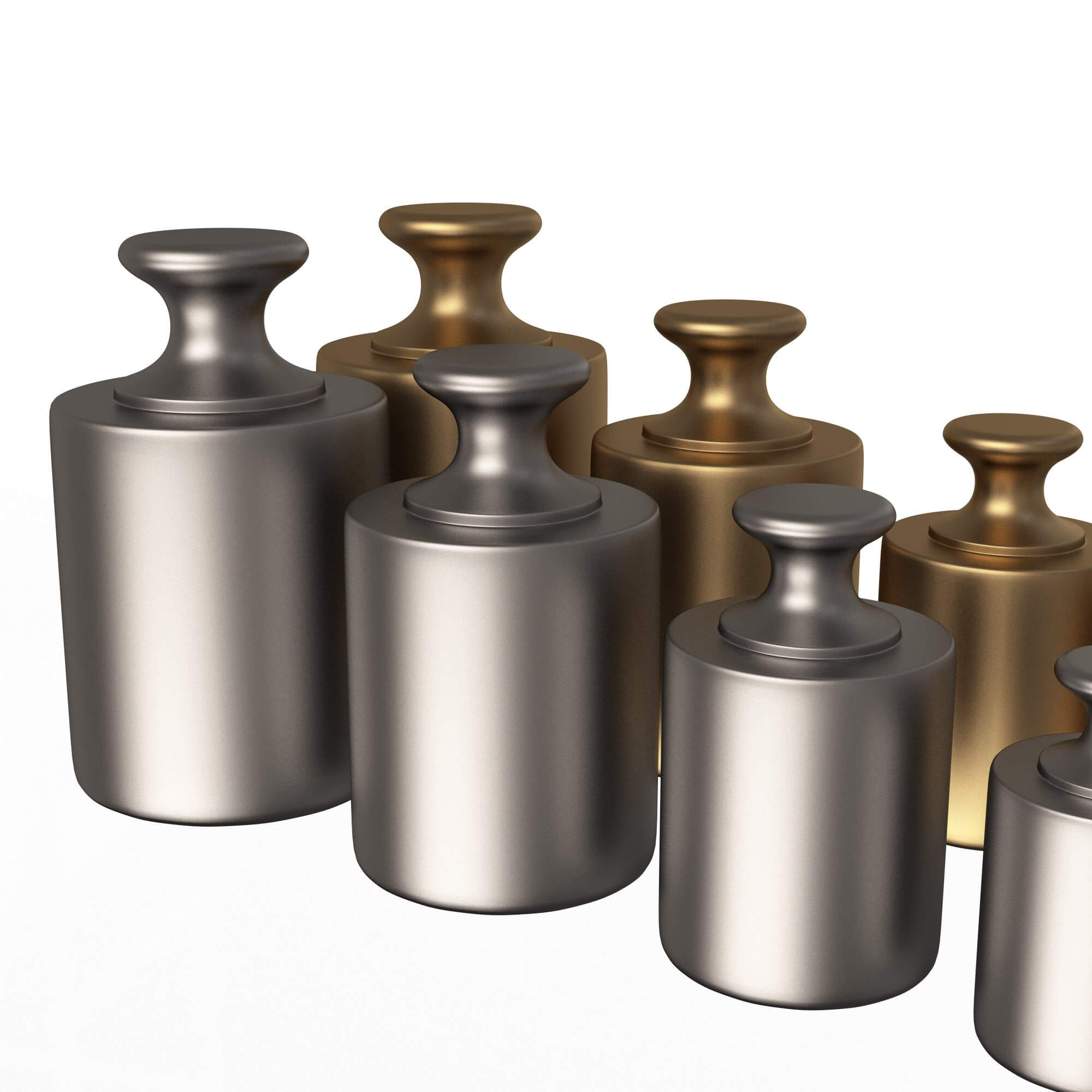 Antique Scale Weights Set - 3D Model by KhaganFX