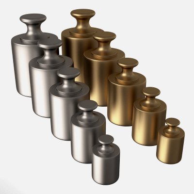 Antique Scale Weights Set - 3D Model by KhaganFX