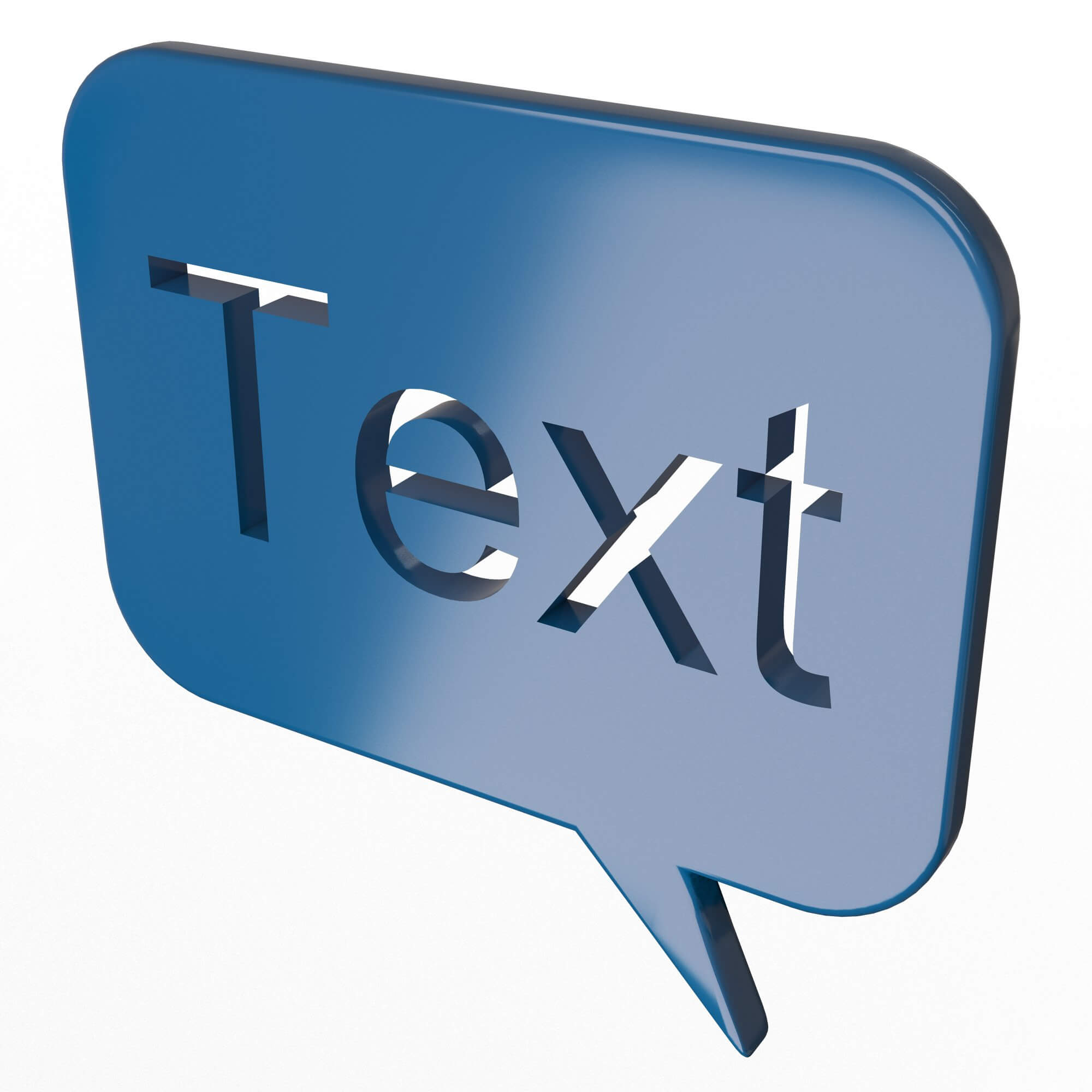 Blue Speech Bubble Message - 3D Model by KhaganFX