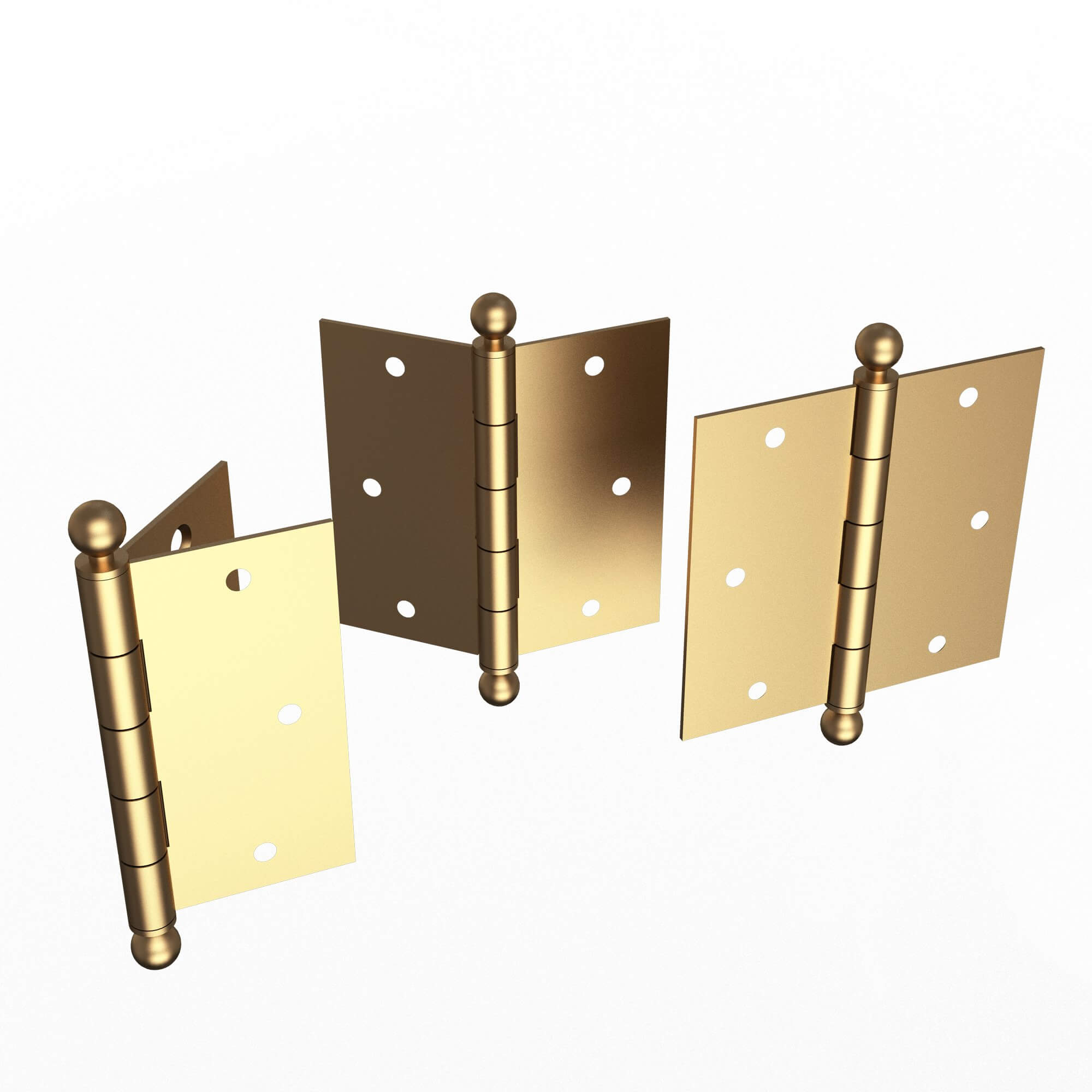 Brass Door Hinge - 3D Model by KhaganFX