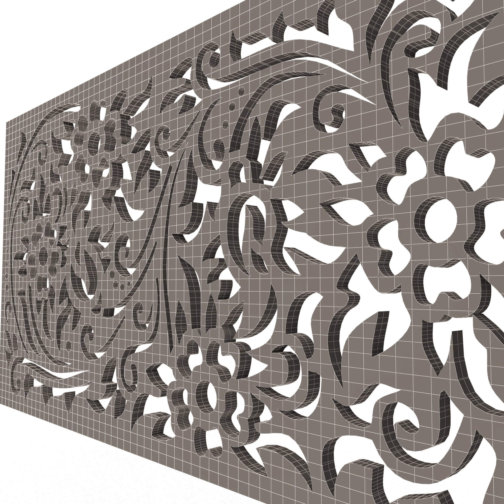 Carved Decoration Panel 03 - 3D Model by KhaganFX