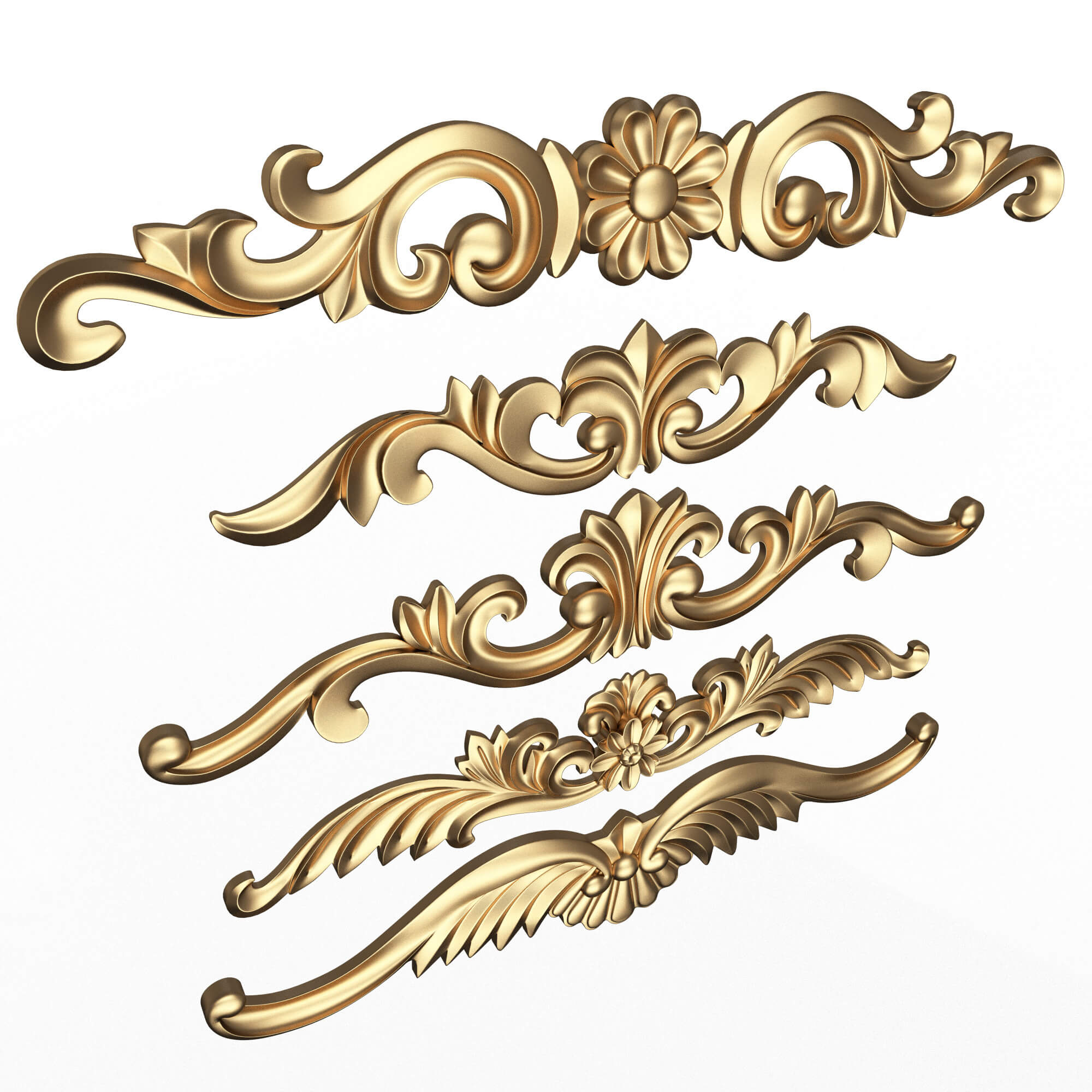 Carved Plaster Molding Decoration 025 - 3D Model by KhaganFX