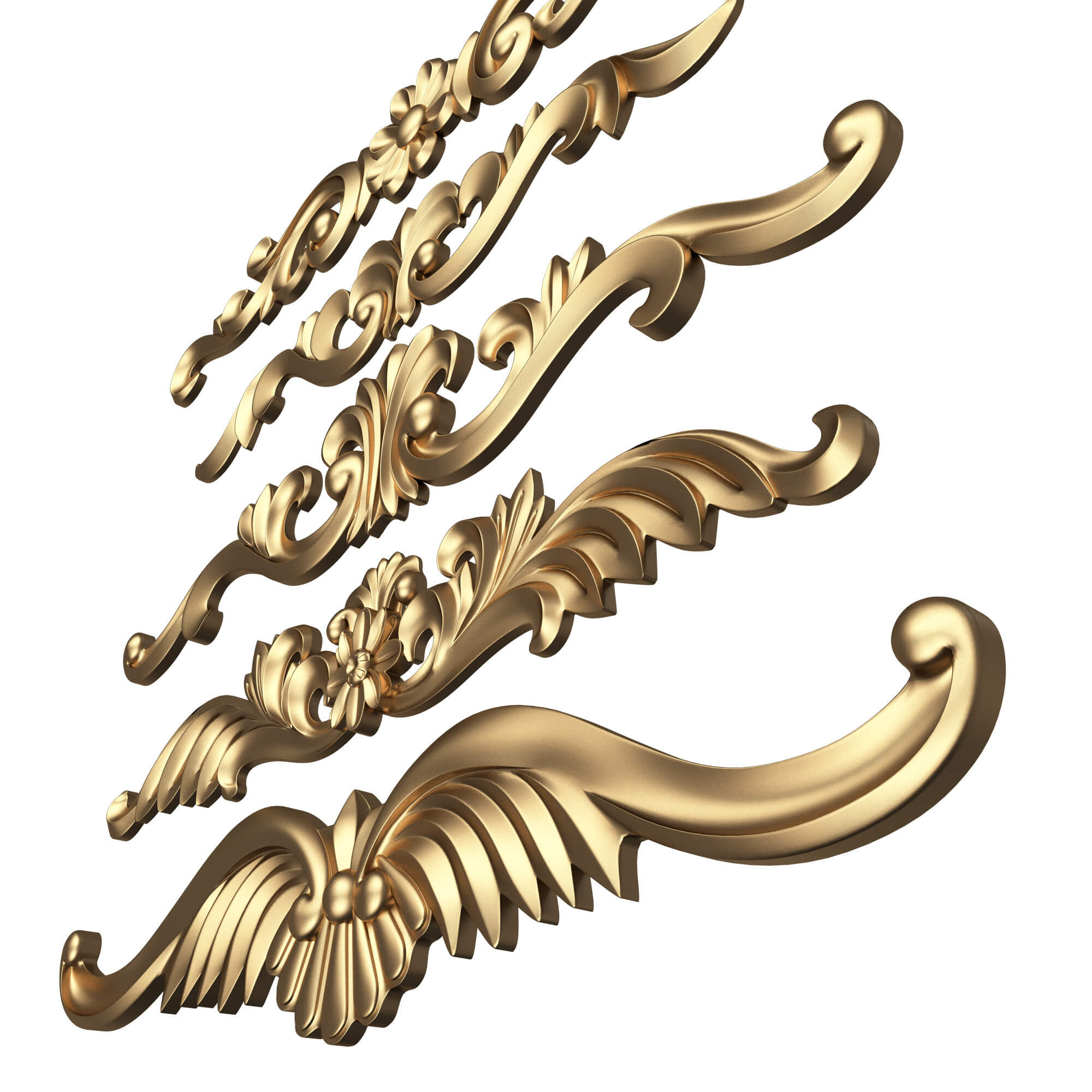 Carved Plaster Molding Decoration 025 - 3D Model by KhaganFX