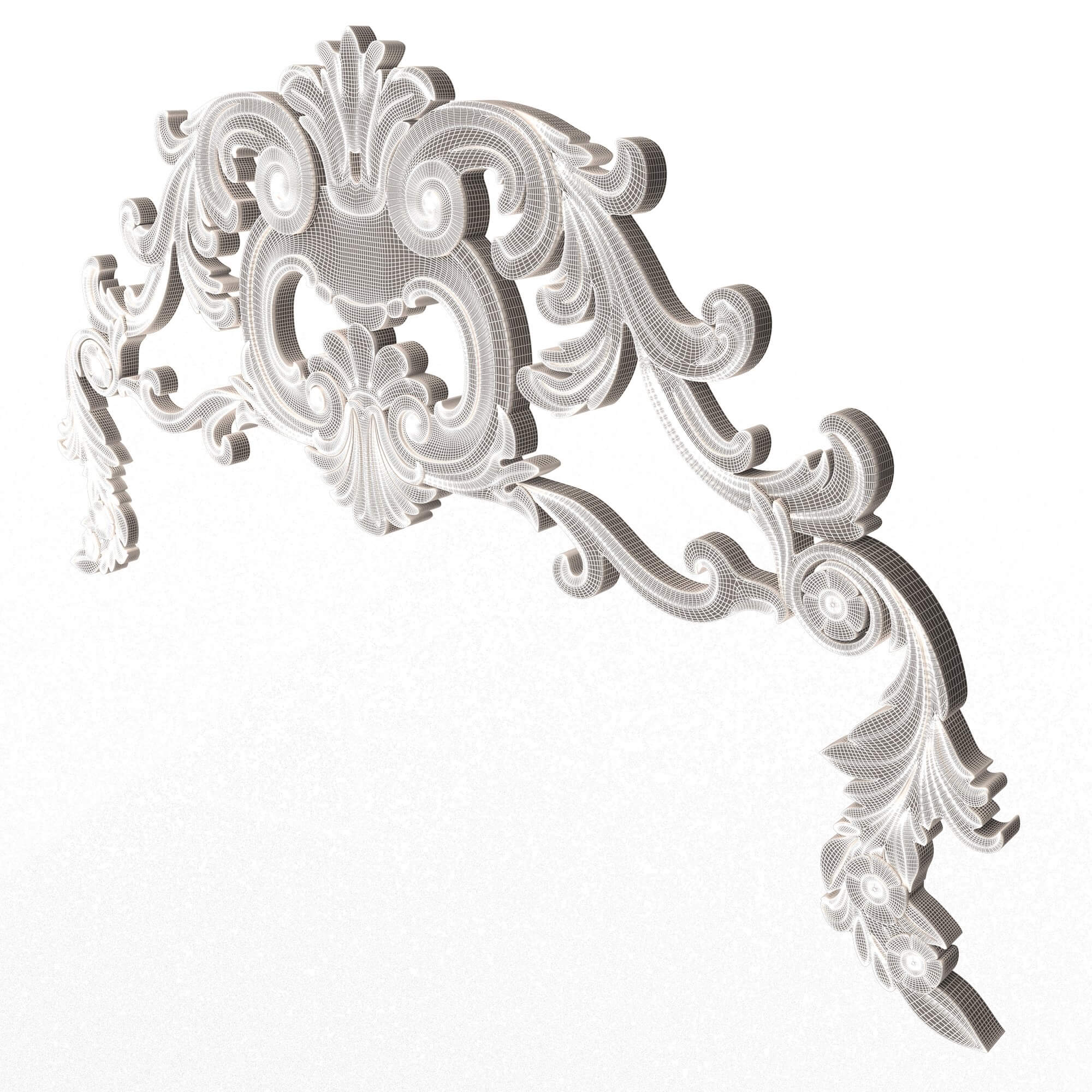 Carved Plaster Molding Decoration 08 - 3D Model by KhaganFX