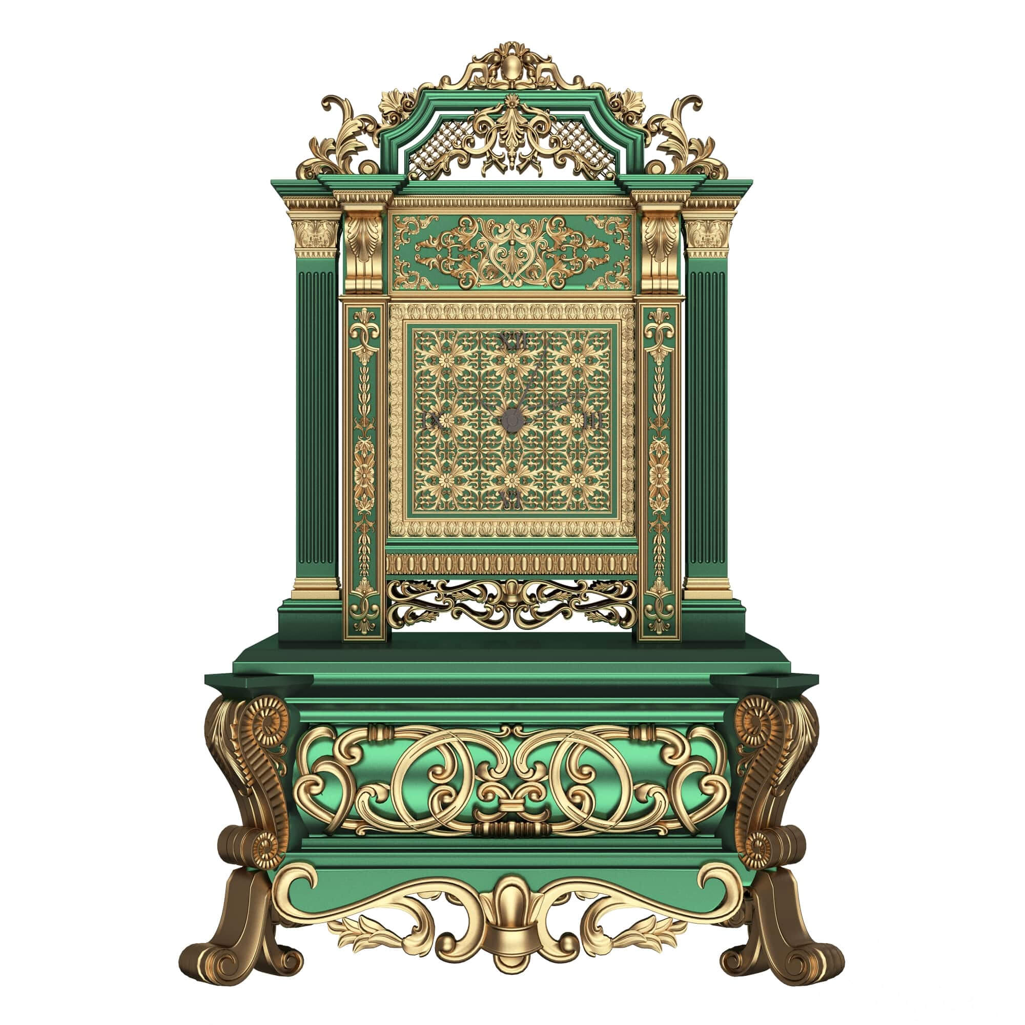 Casket Clock Collection Green - 3D Model by KhaganFX