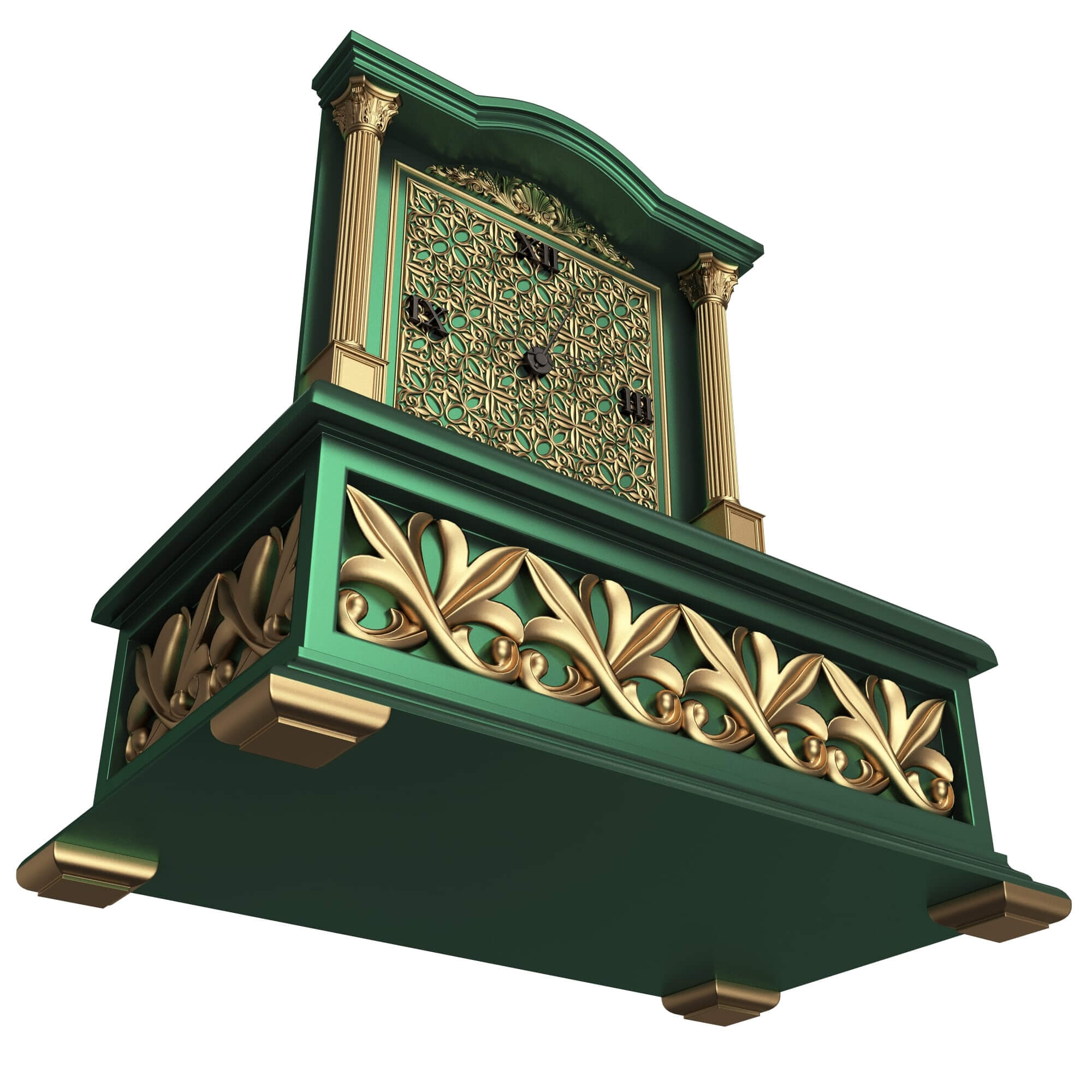 Casket Clock Collection Green - 3D Model by KhaganFX