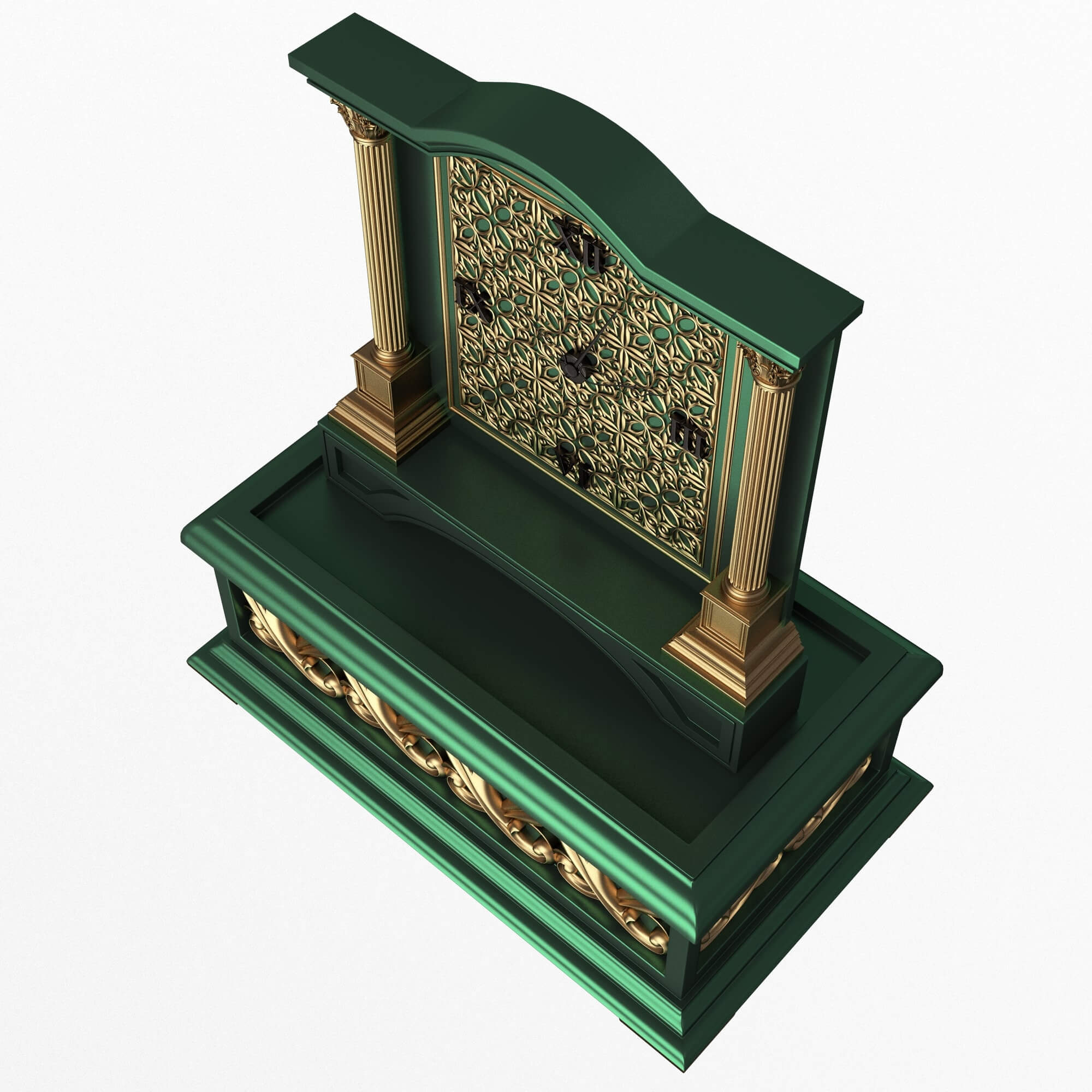 Casket Clock Collection Green - 3D Model by KhaganFX