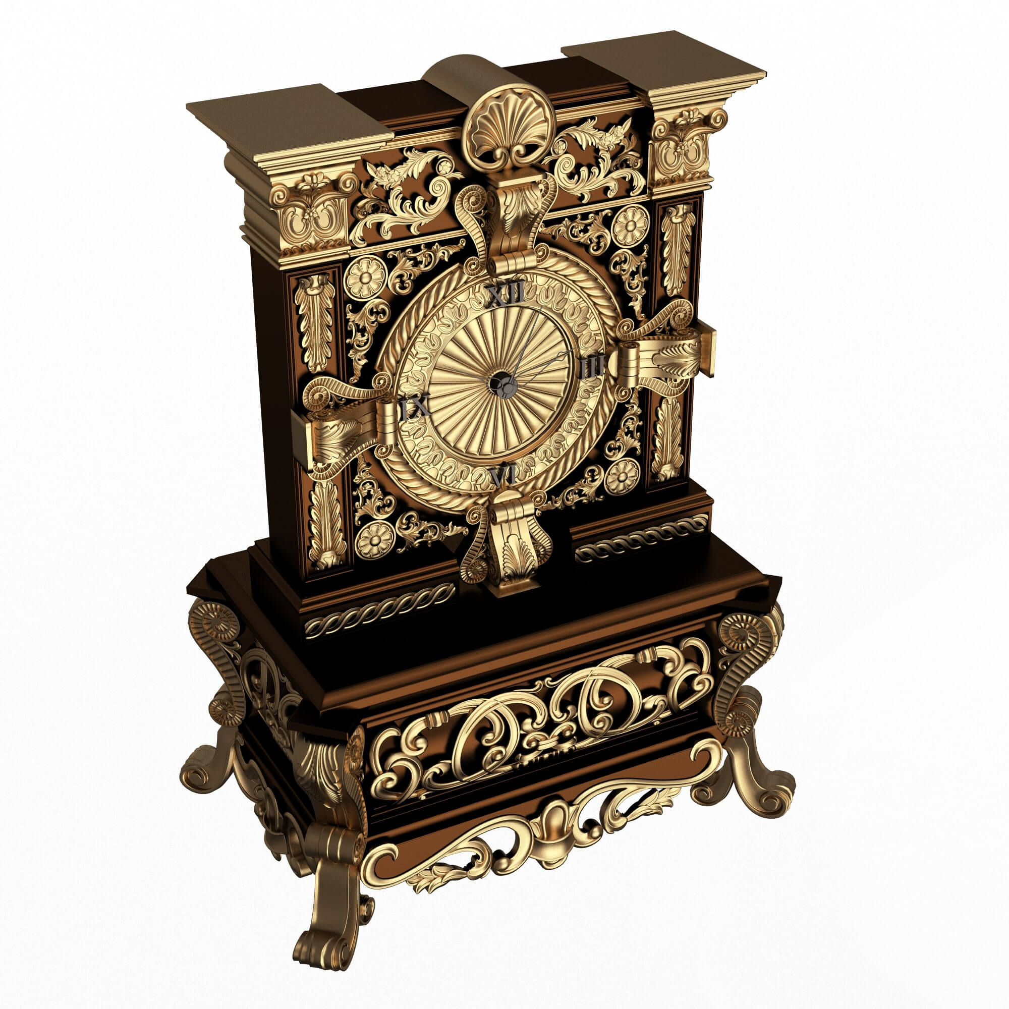 Casket Clock Collection Red - Free 3D Model by KhaganFX