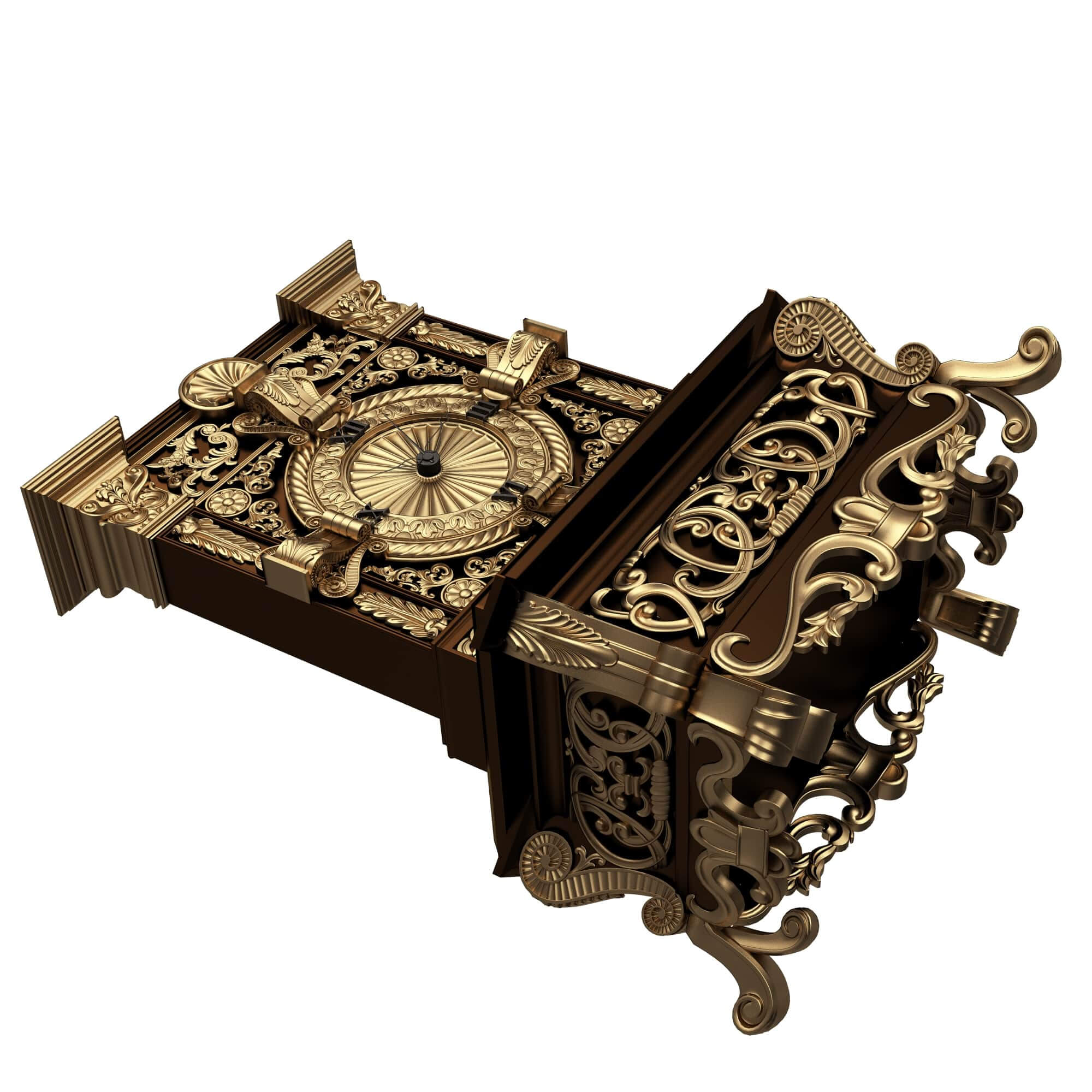 Casket Clock Collection Red - Free 3D Model by KhaganFX