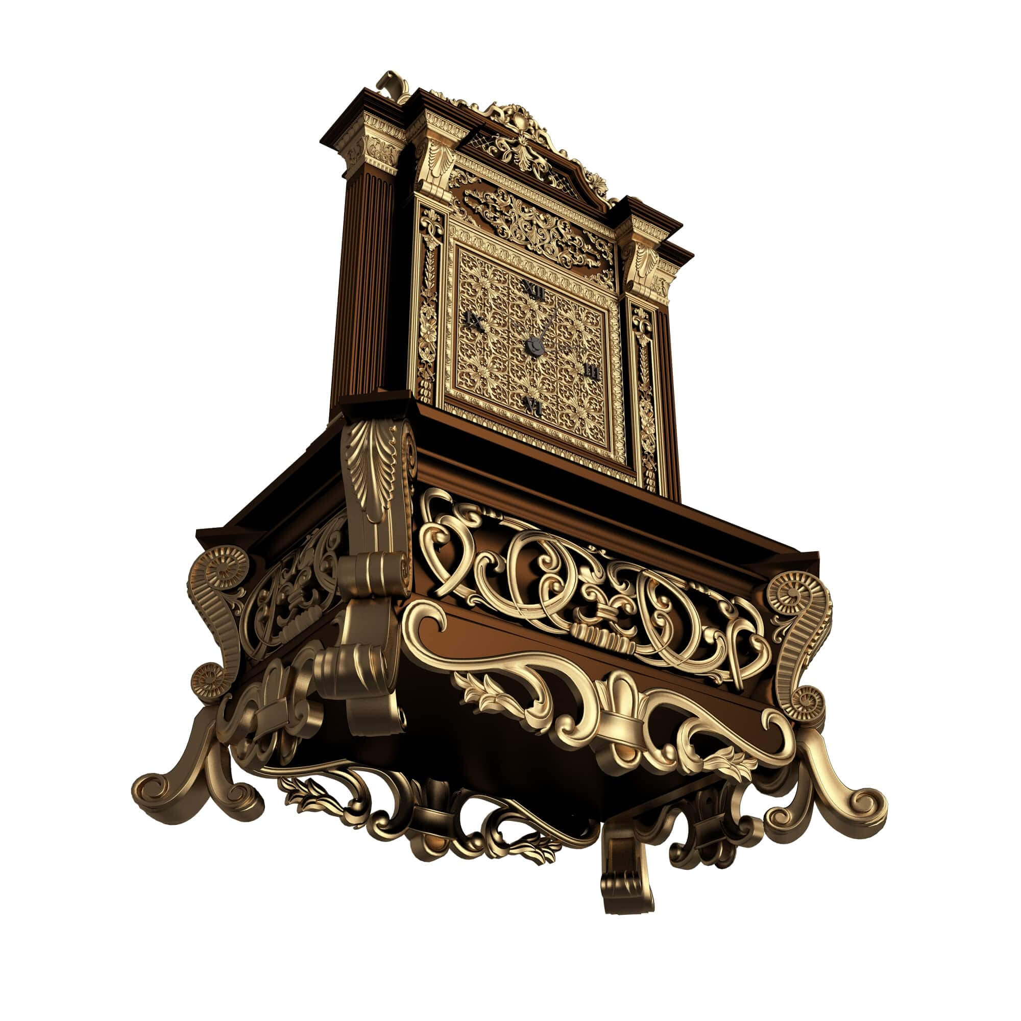 Casket Clock Collection Red - Free 3D Model by KhaganFX
