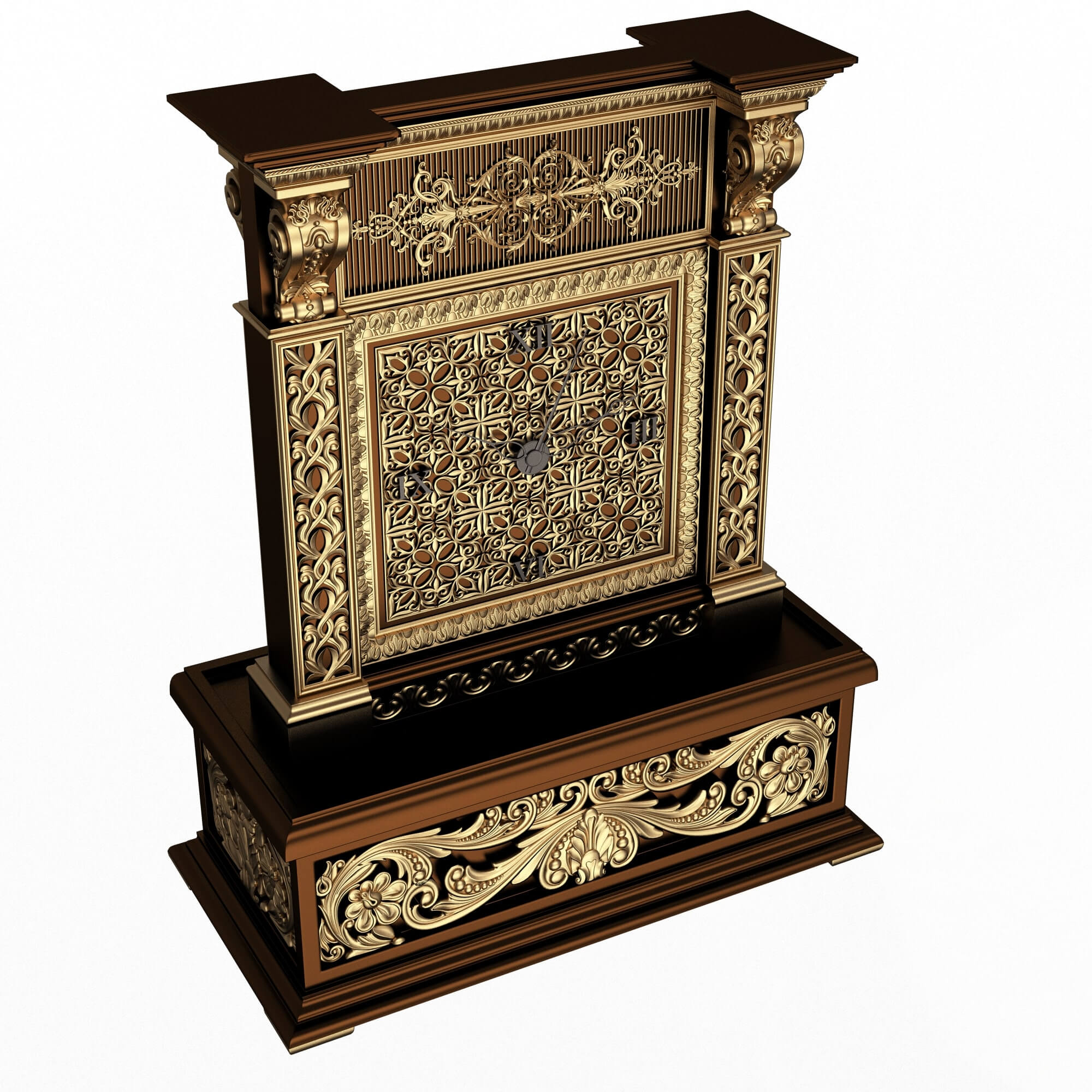 Casket Clock Collection Red - Free 3D Model by KhaganFX