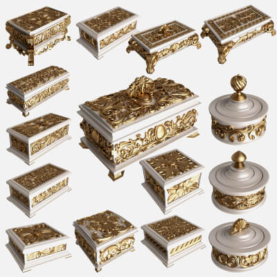 Casket Collection White - 3D Model by KhaganFX