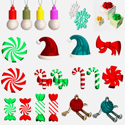 Christmas Season 3D Print Decor and Gift Models Collection by KhaganFX