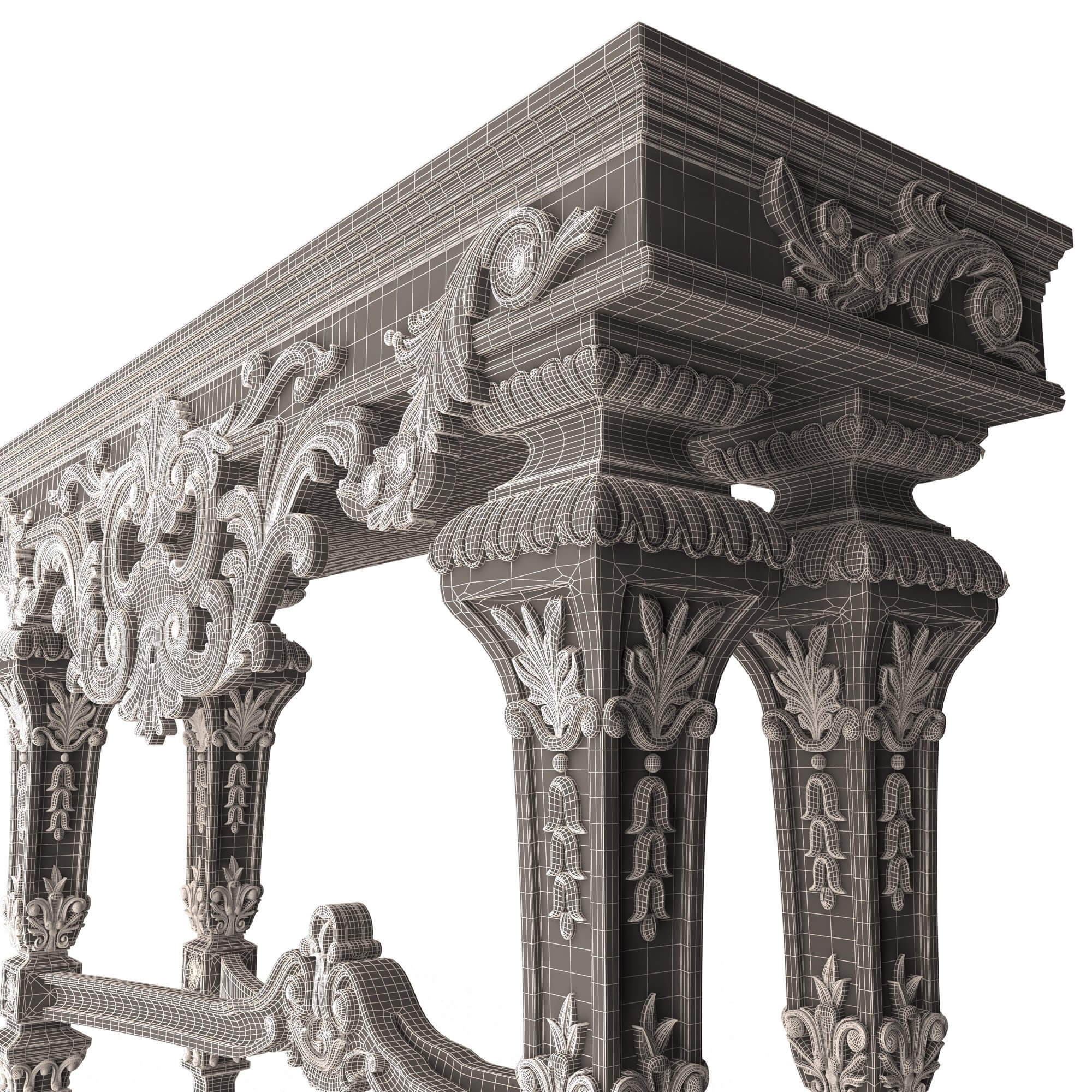 Classic Console Table 01 - 3D Model by KhaganFX