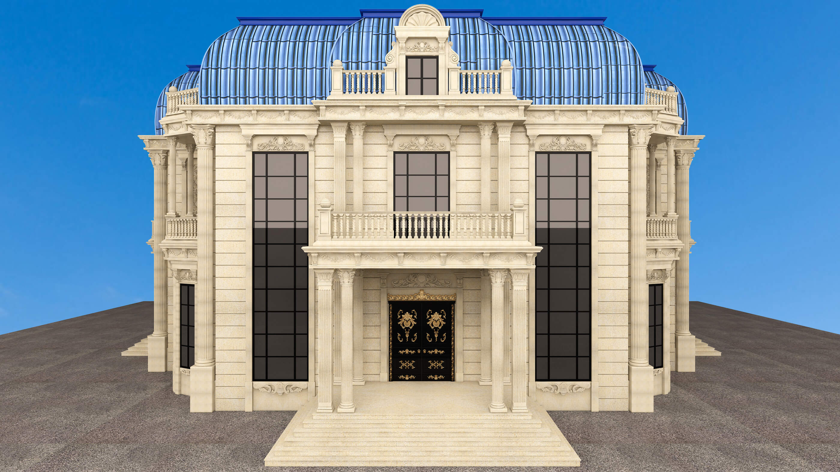 Classic Mansion Villa 01 - 3D Model by KhaganFX