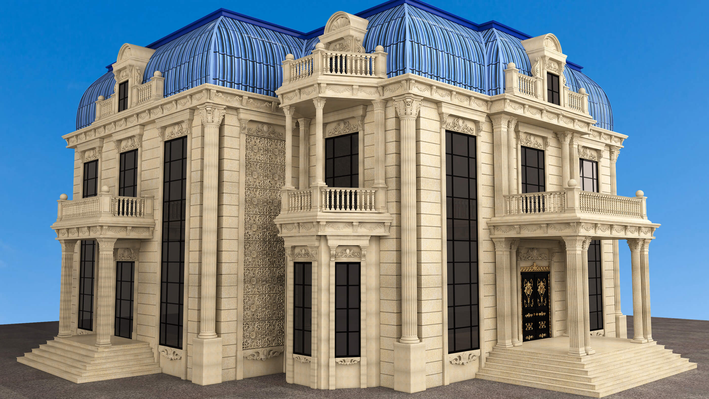 Classic Mansion Villa 01 - 3D Model by KhaganFX