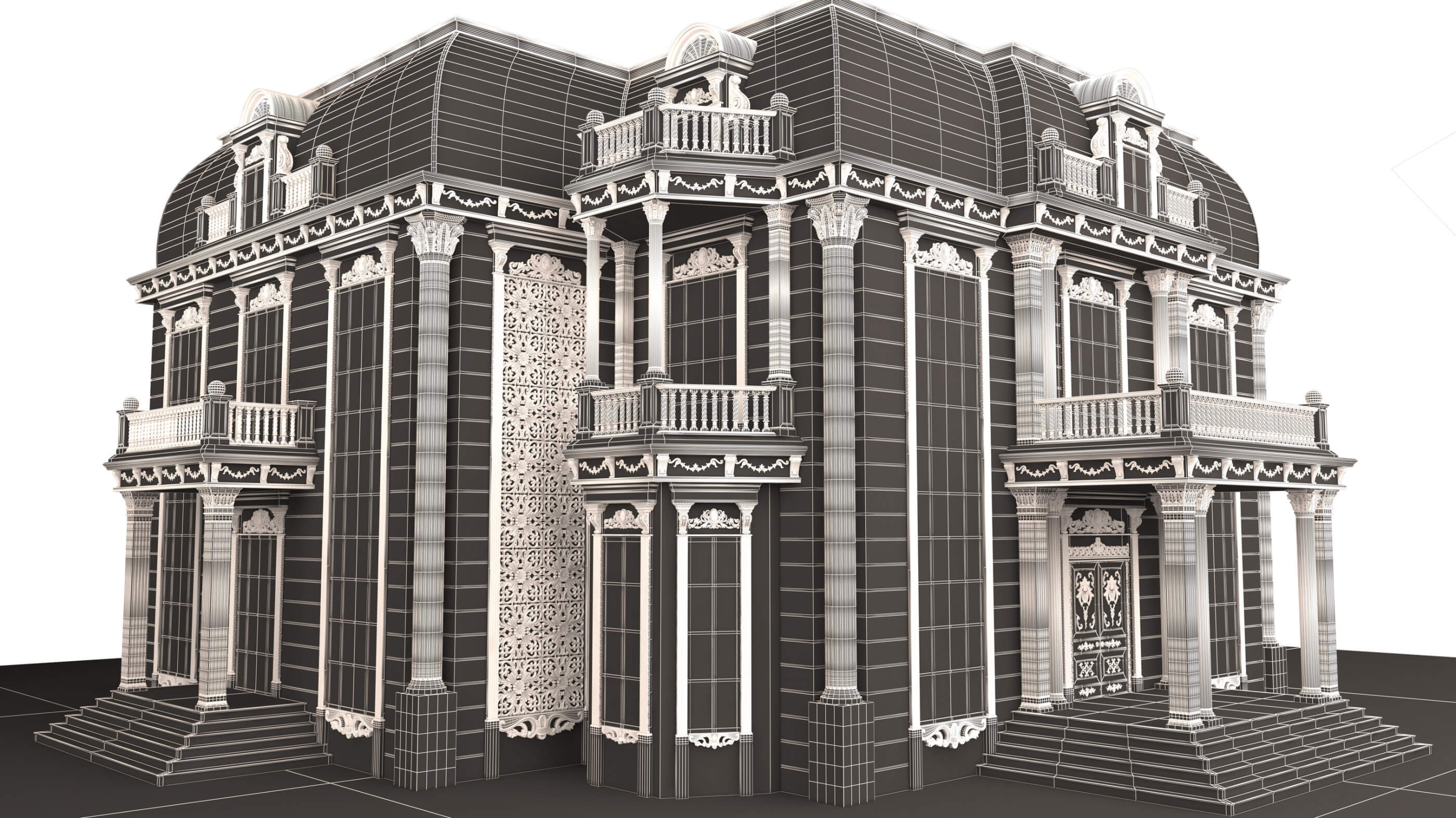 Classic Mansion Villa 01 - 3D Model by KhaganFX