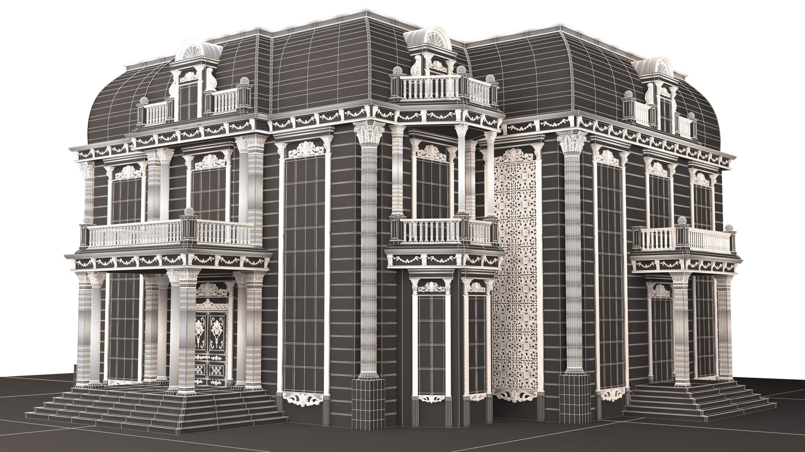 Classic Mansion Villa 01 - 3D Model by KhaganFX