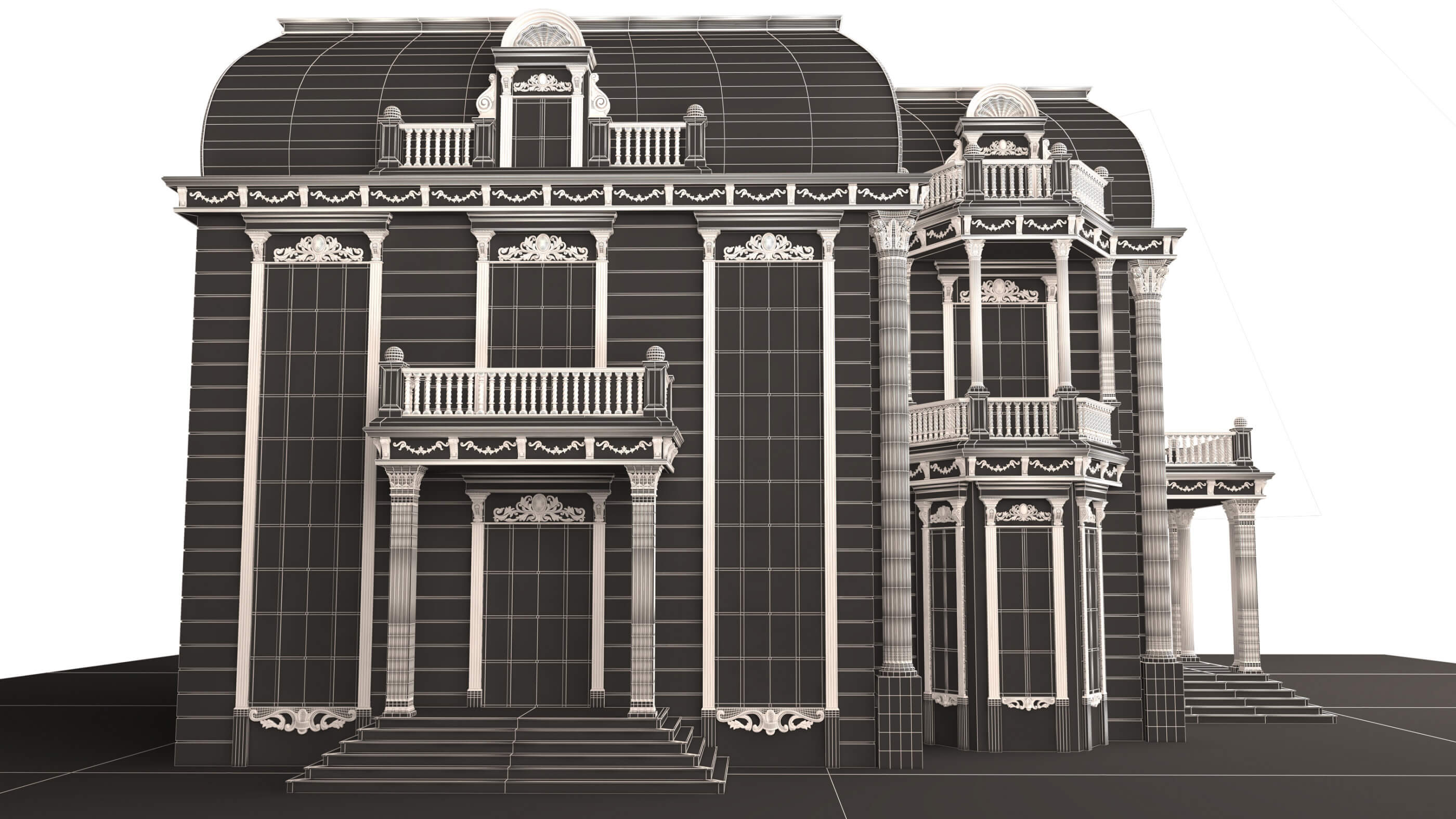 Classic Mansion Villa 01 - 3D Model by KhaganFX