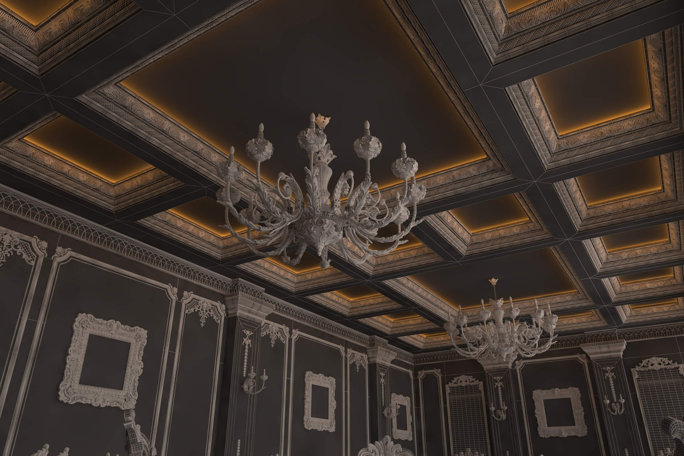 Classic Restaurant Interior Design White - 3D Model by KhaganFX